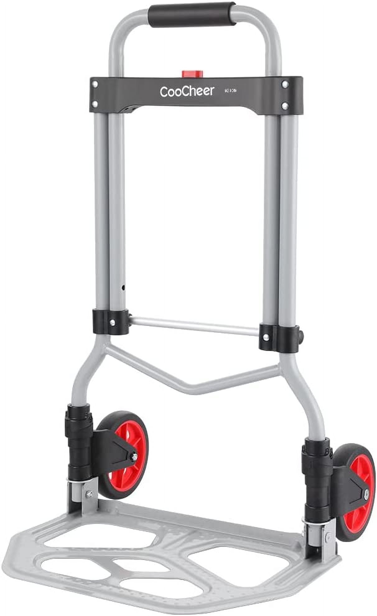 COOCHEER 265LB Capacity Folding Hand Truck Dolly - 2 Wheel Foldable ...