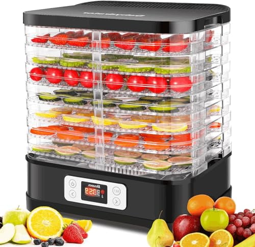 COOCHEER Food Dehydrator Machine, 400W 8 Trays Dehydrators for Food and ...