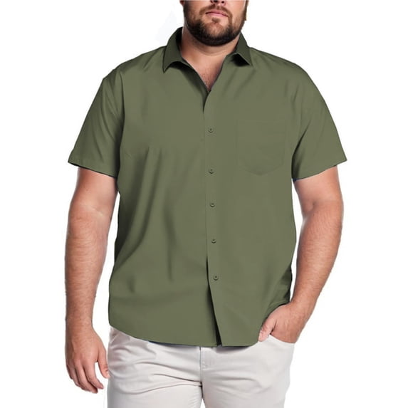 COOFANDY Big and Tall Dress Shirts for Men Short Sleeve Button Down ...