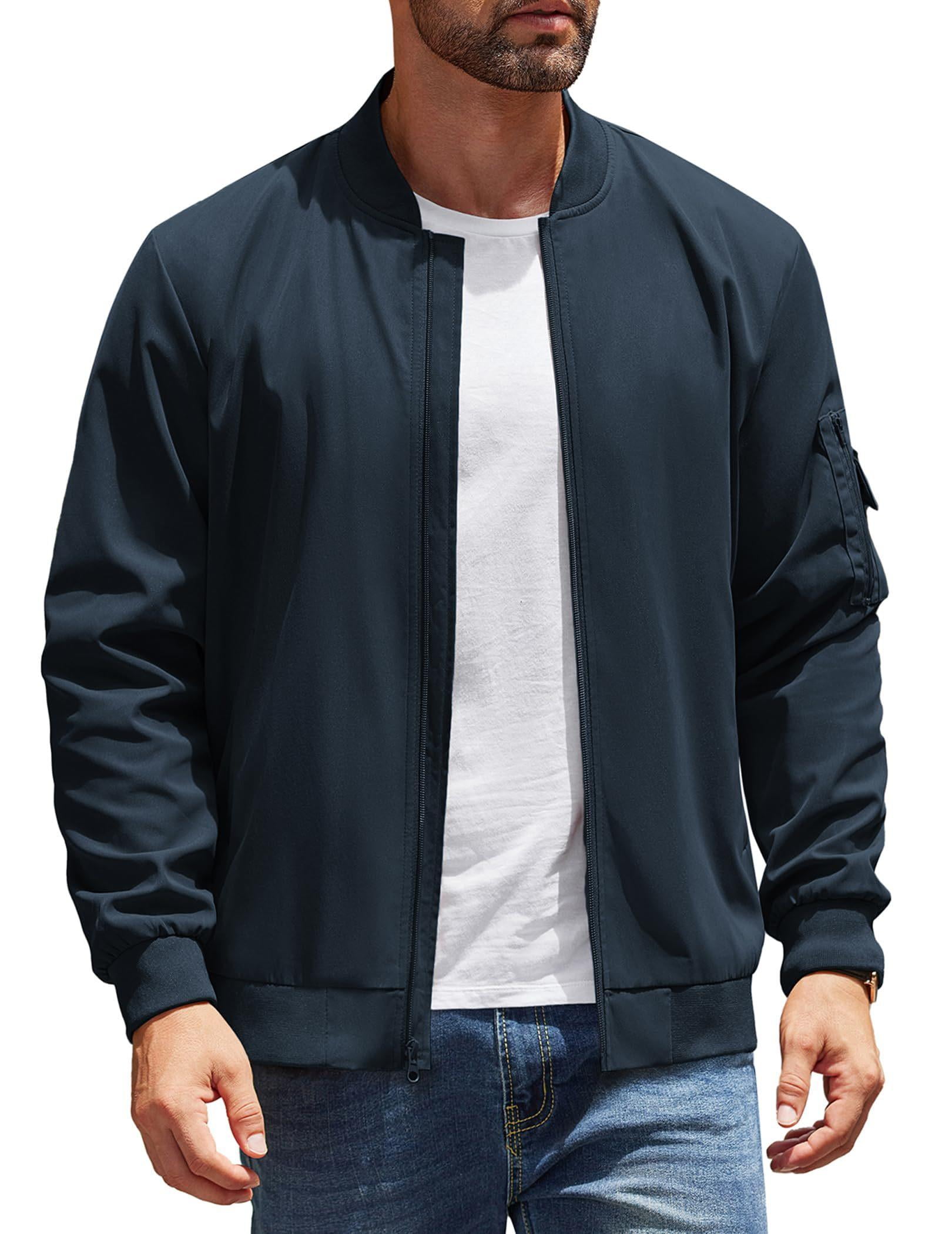 COOFANDY Bomber Jacket Men Casual Wind Breaker Jackets Lightweight ...