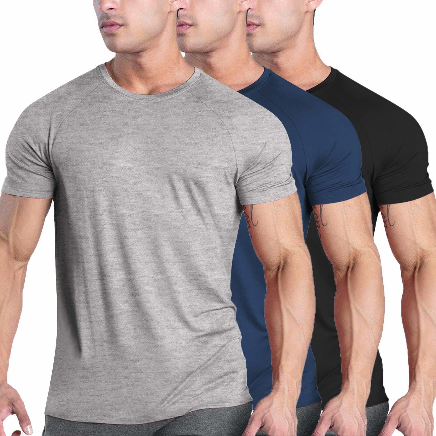 COOFANDY Men 3 Pack Workout T Shirt Short Sleeve Gym Bodybuilding ...
