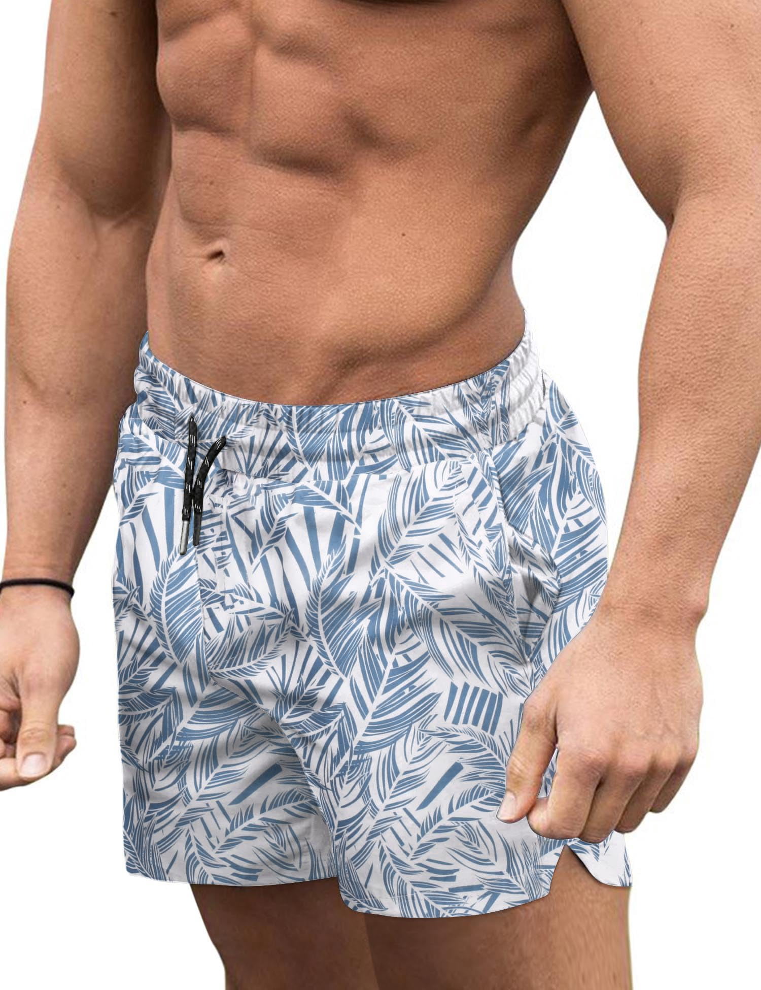 COOFANDY Men Bathing Suit Swimwear Square Leg Chubbies Sexy Elastic ...