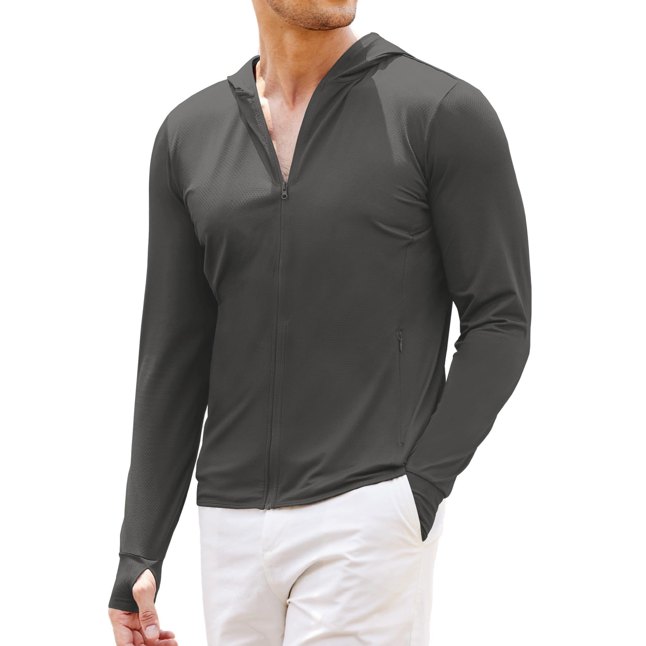 COOFANDY Men Full Zip UPF 50 Sun Protection Hoodie Jacket Long Sleeve ...