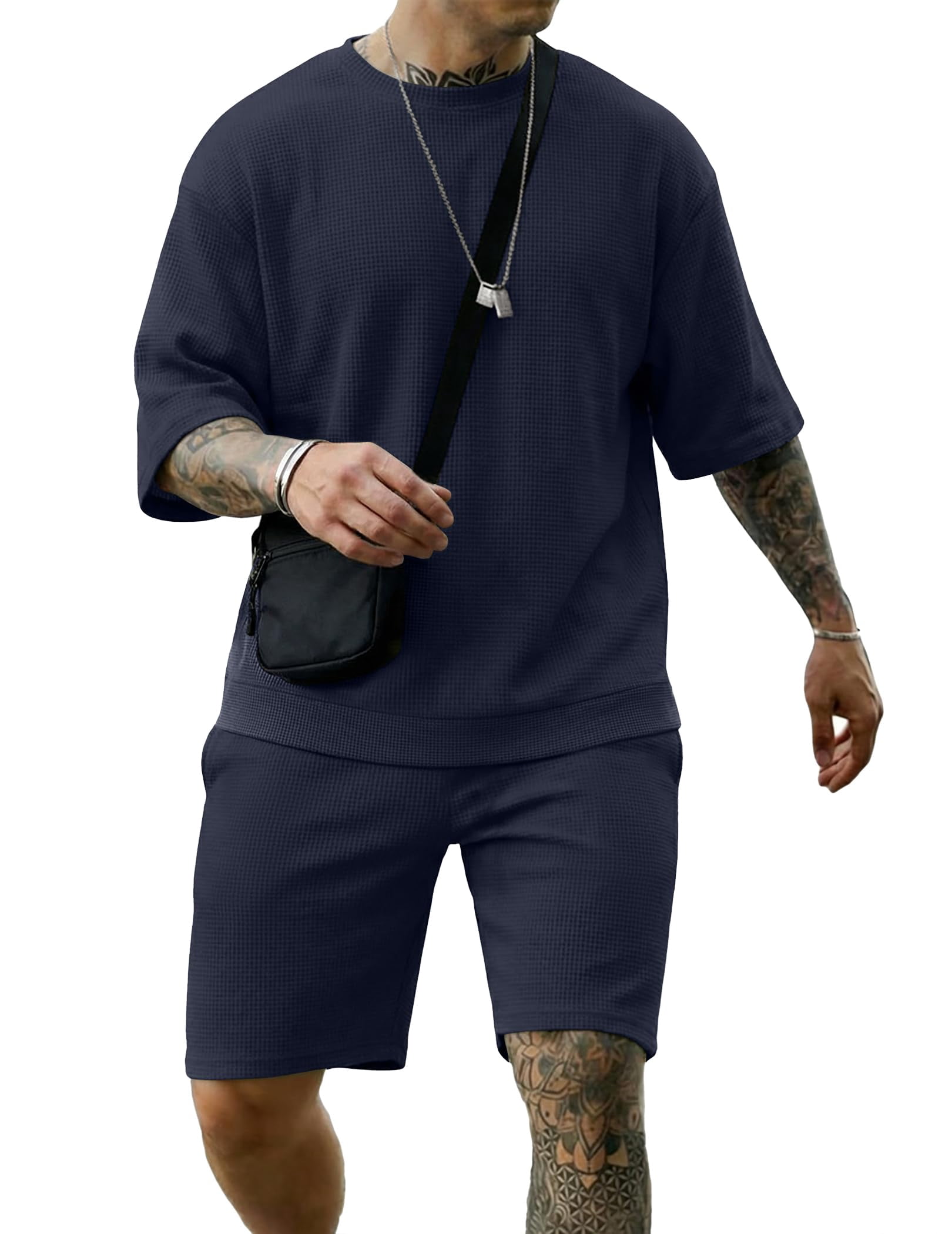 COOFANDY Men Oversize 2 Piece Set Summer Beach Outfits Casual Loose Fit ...