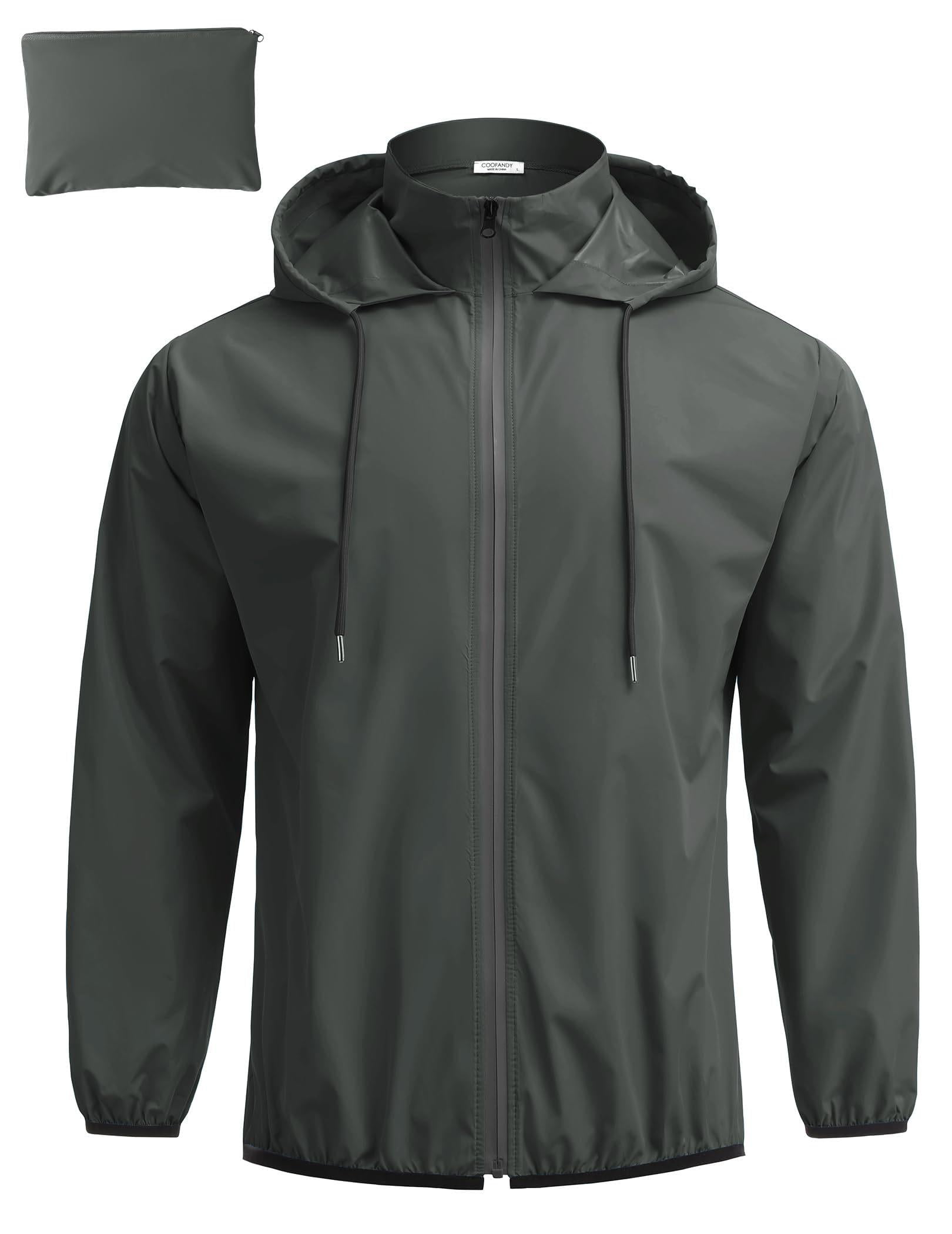 COOFANDY Mens Raincoats with Hood Packable Lightweight Waterproof Rain ...