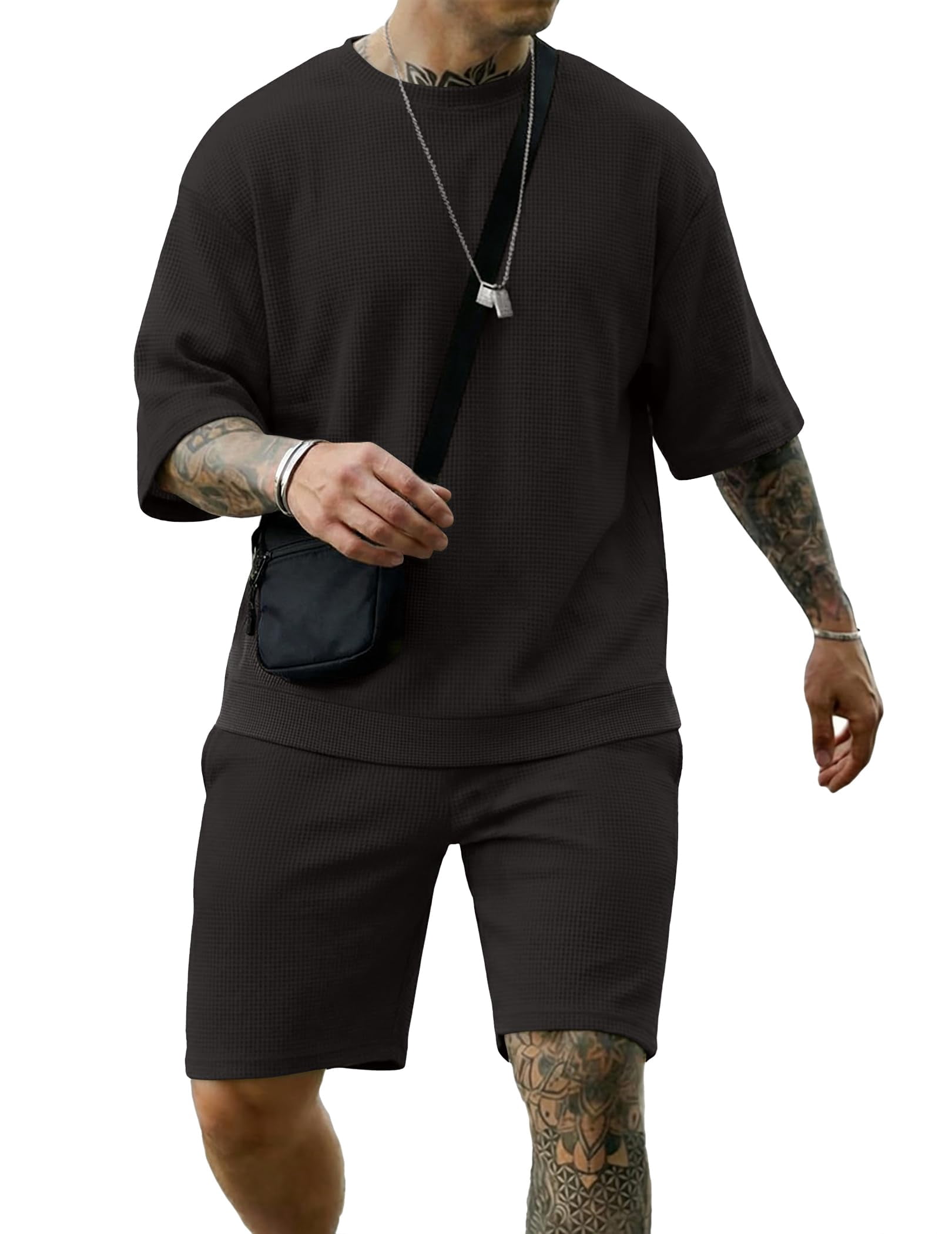 COOFANDY Men Summer Short Set Casual Lightweight 2 Piece Outfits ...