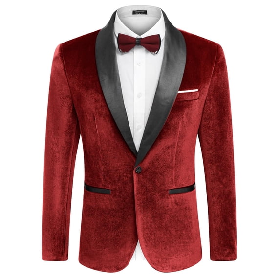 COOFANDY Men Velvet Blazer Slim Fit Suit Jacket Luxury Shawl Lapel ...