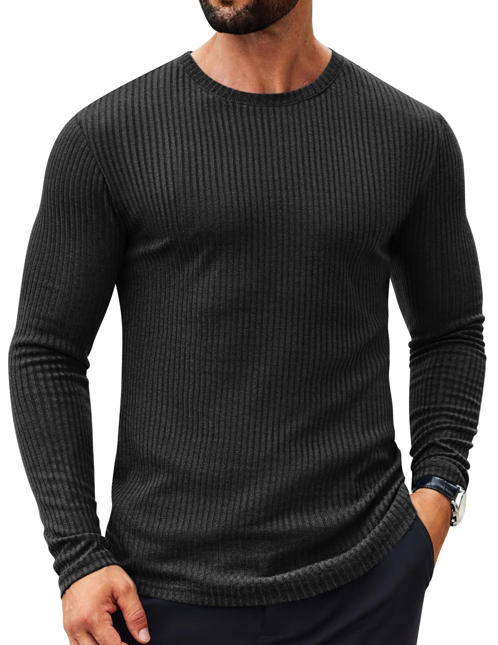 COOFANDY Men Muscle Crew Neck T Shirt Gym Athletic Fit Long Sleeves Tee ...