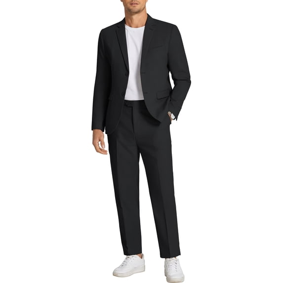 COOFANDY Men's 2 Piece Linen Suits Set Regular Fit Casual Linen ...