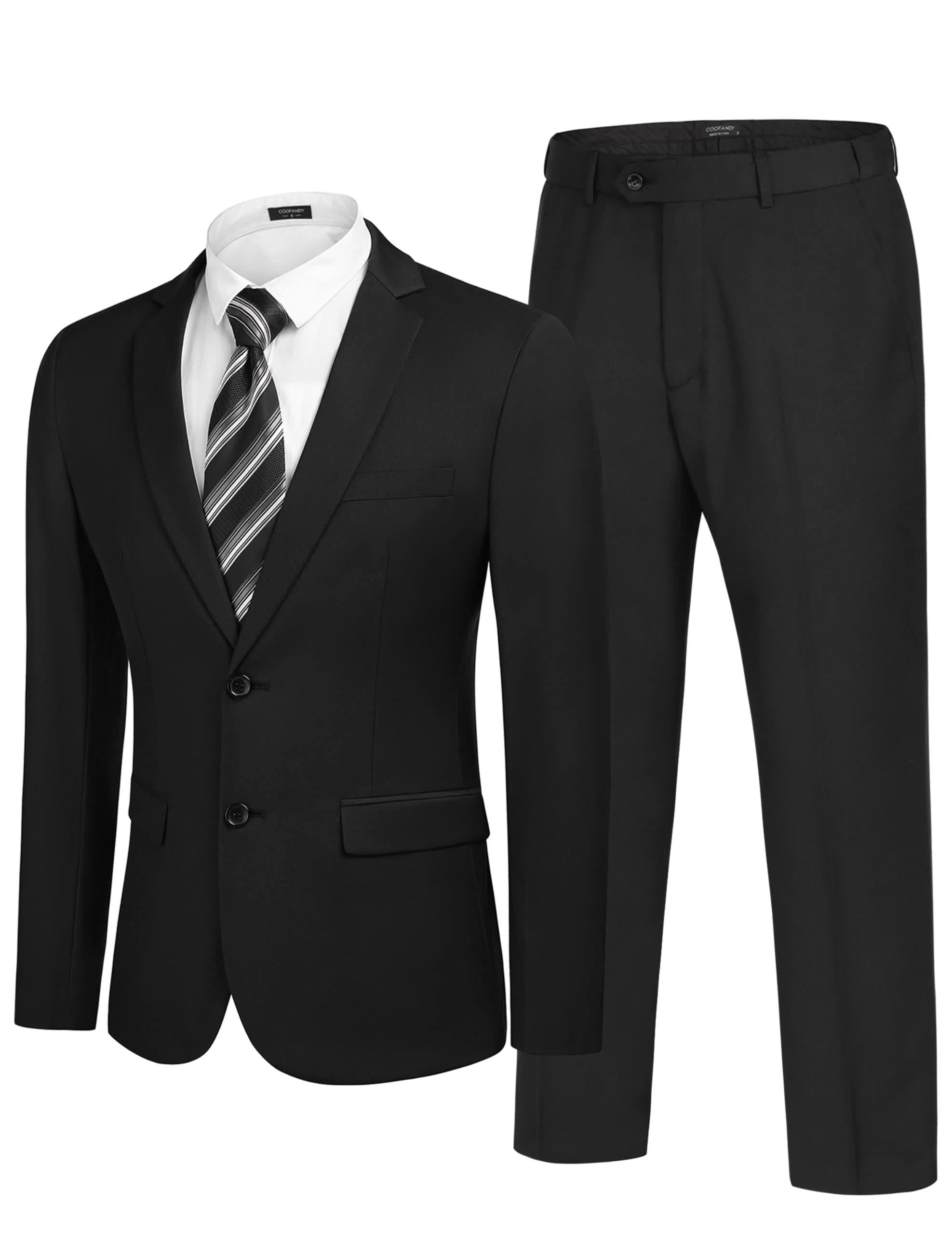 COOFANDY Men's 2 Piece Suits Tuxedo Classic Fit Suit Set Business Suit ...