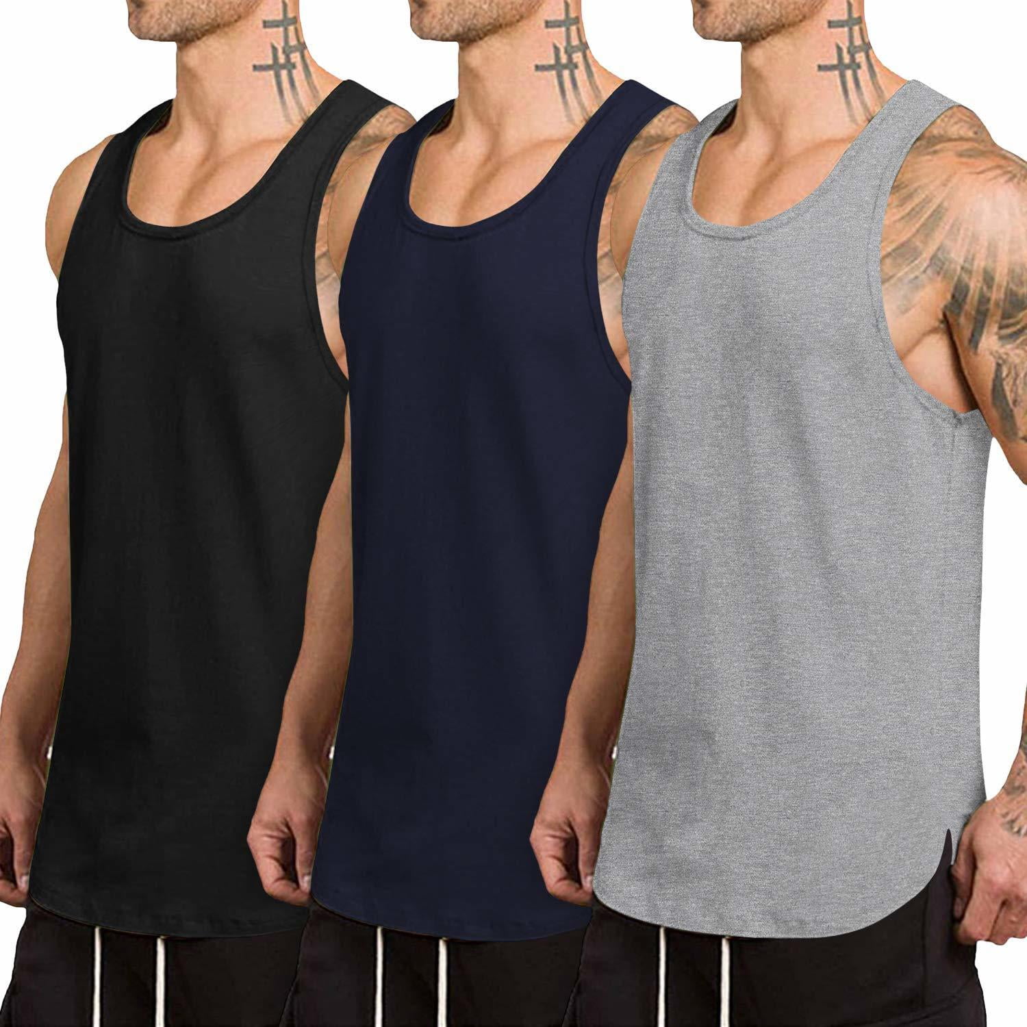 COOFANDY Men's 3 Pack Quick Dry Workout Tank Top Gym Muscle Tee Fitness ...