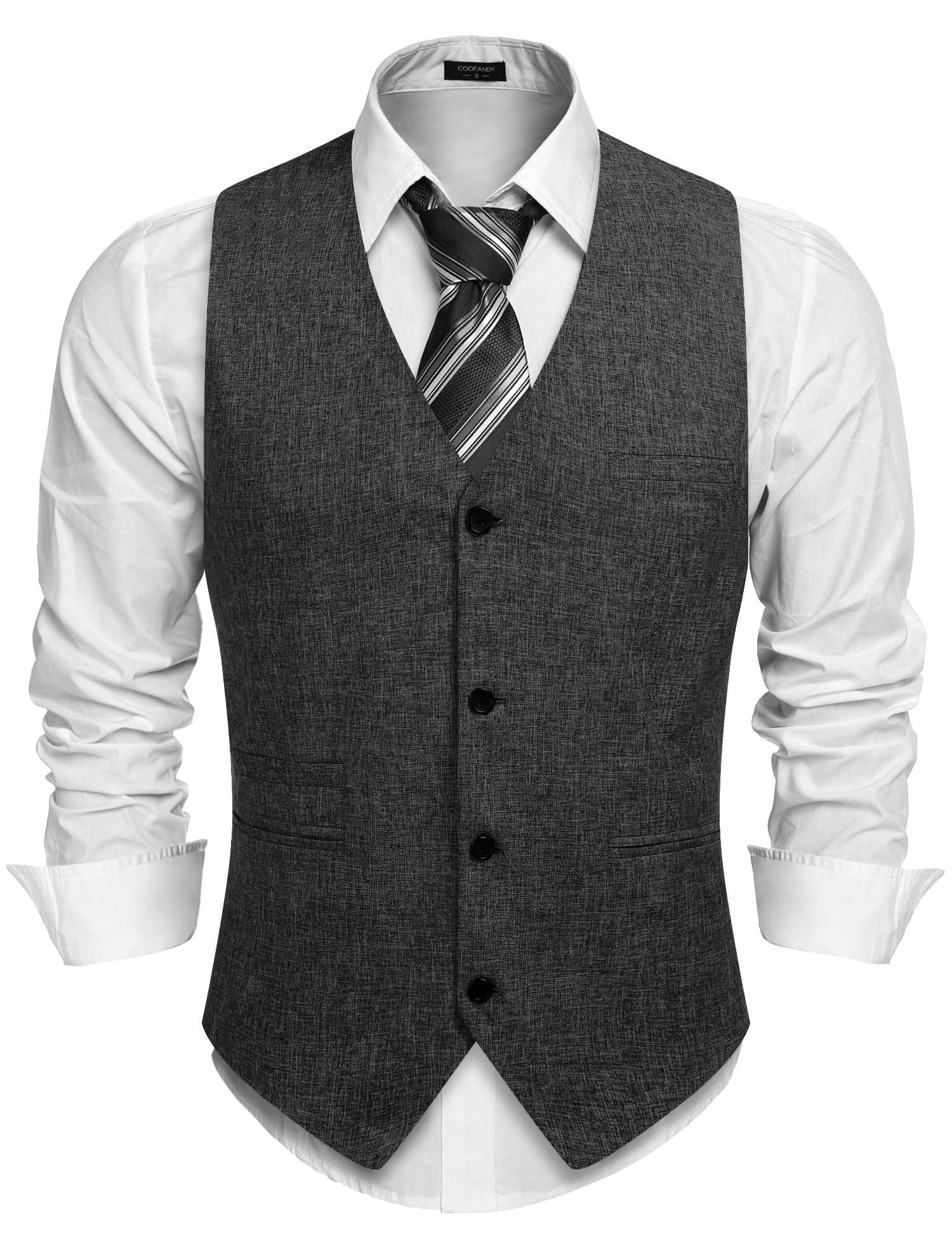 COOFANDY Men's Casual Business Vests Lightweight Waistcoat Slim Fit ...