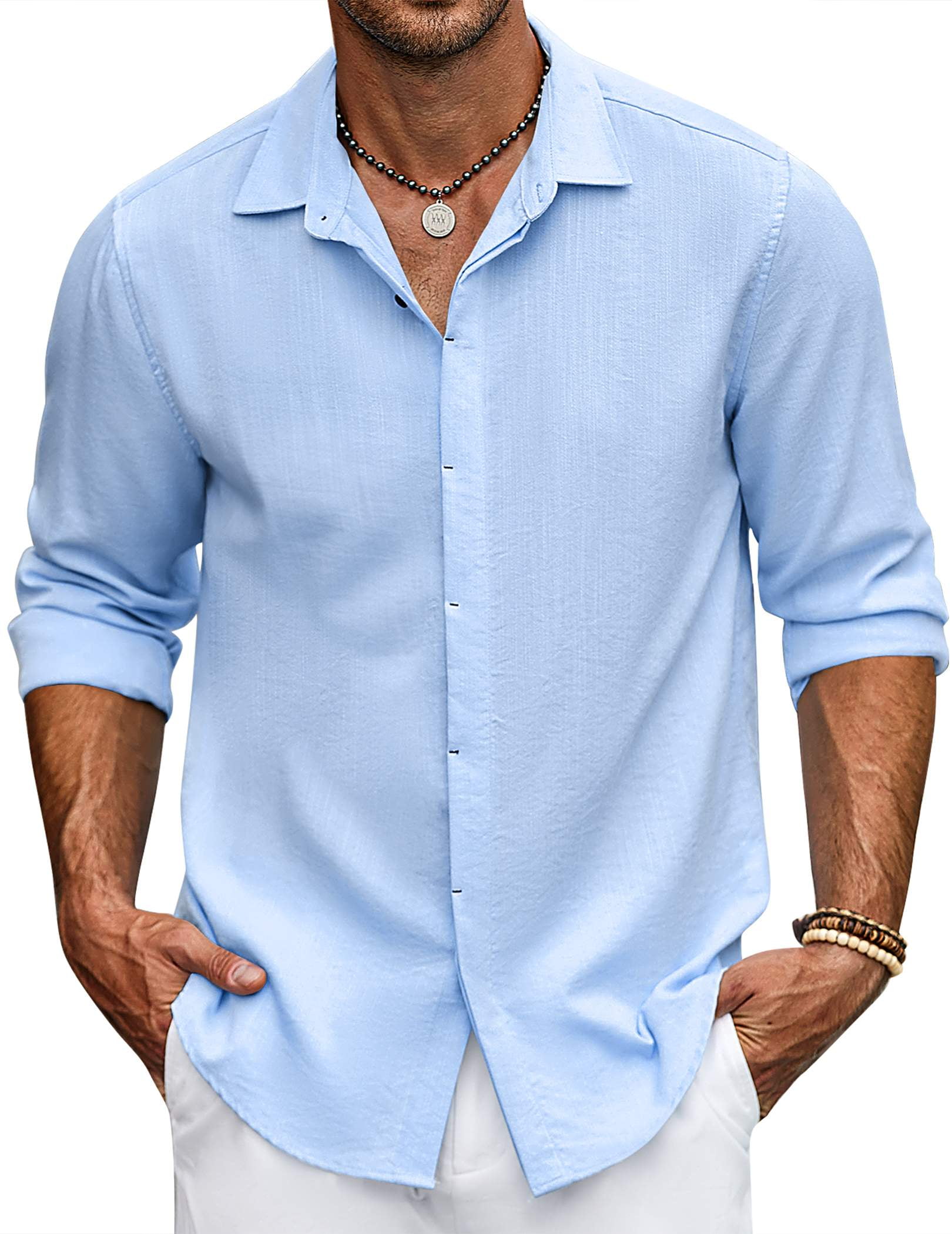 COOFANDY Men's Casual Shirt Long Sleeve Casual Button Down Shirt for ...
