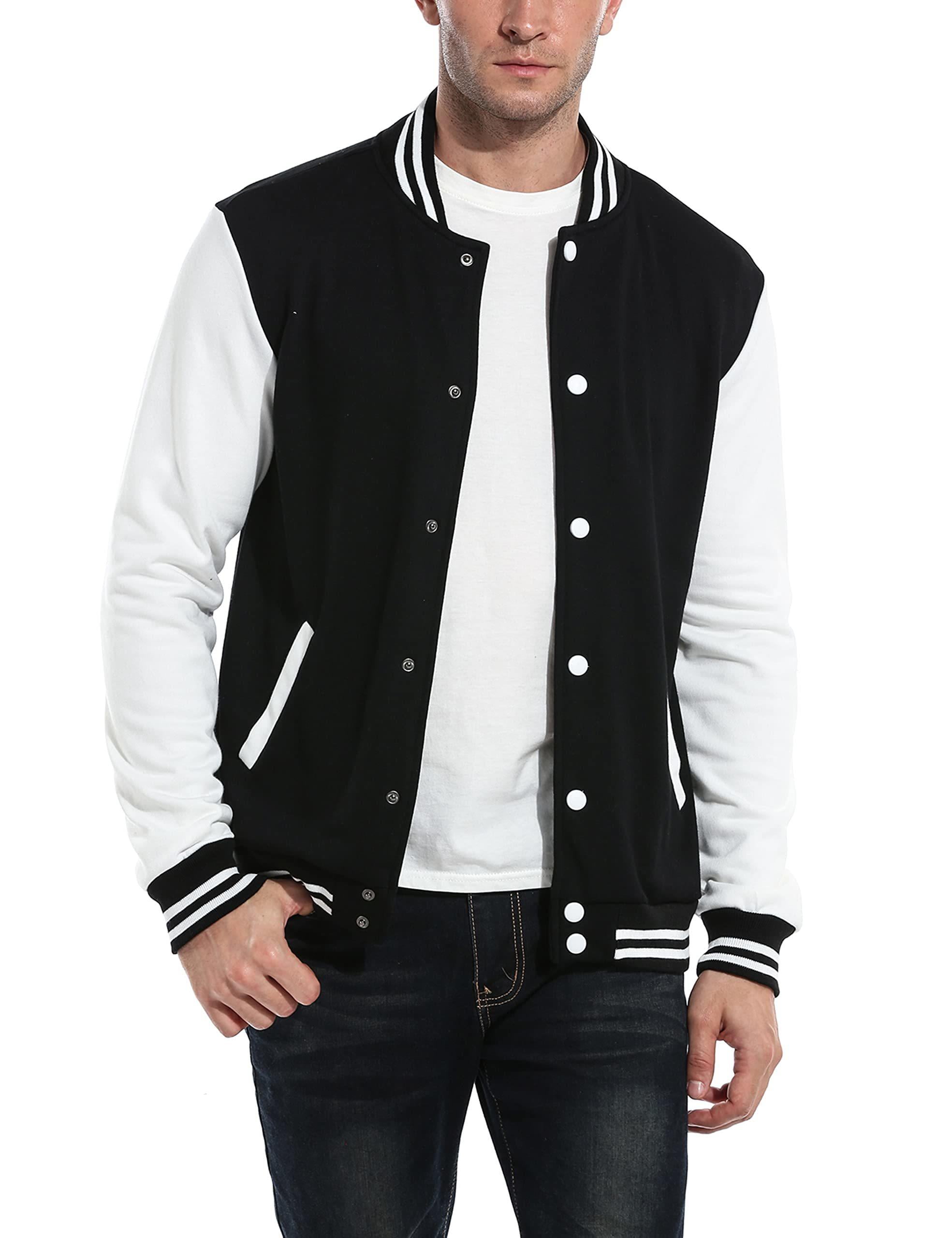 COOFANDY Men's Classic Bomber Jacket Slim Fit Varsity Jacket ...