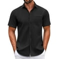COOFANDY Men's Cuban Guayabera Shirt Short Sleeve Button Down Shirts Casual Summer Beach Linen ...