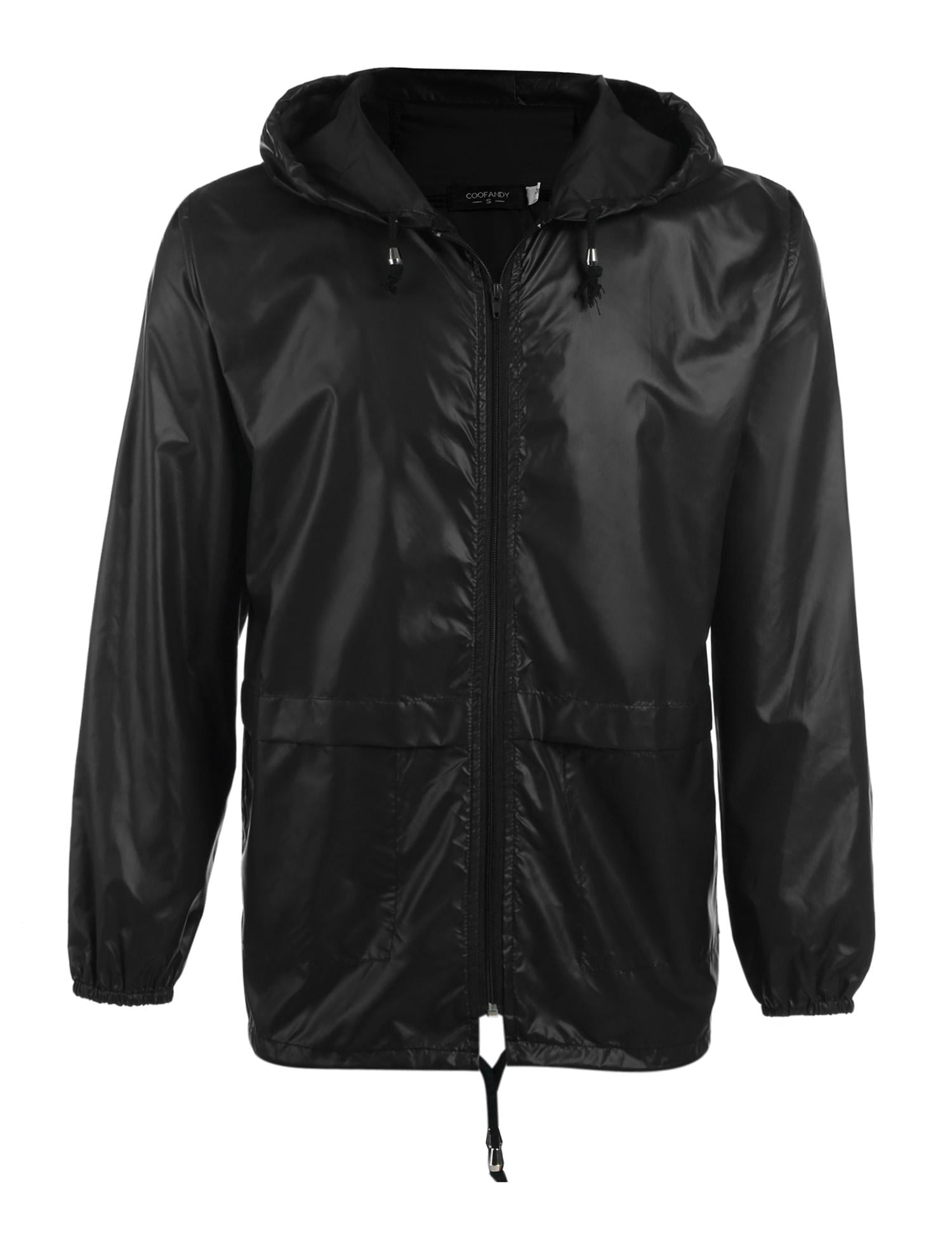COOFANDY Men's Hooded Packable Rain jacket Lightweight Outdoor Sports ...