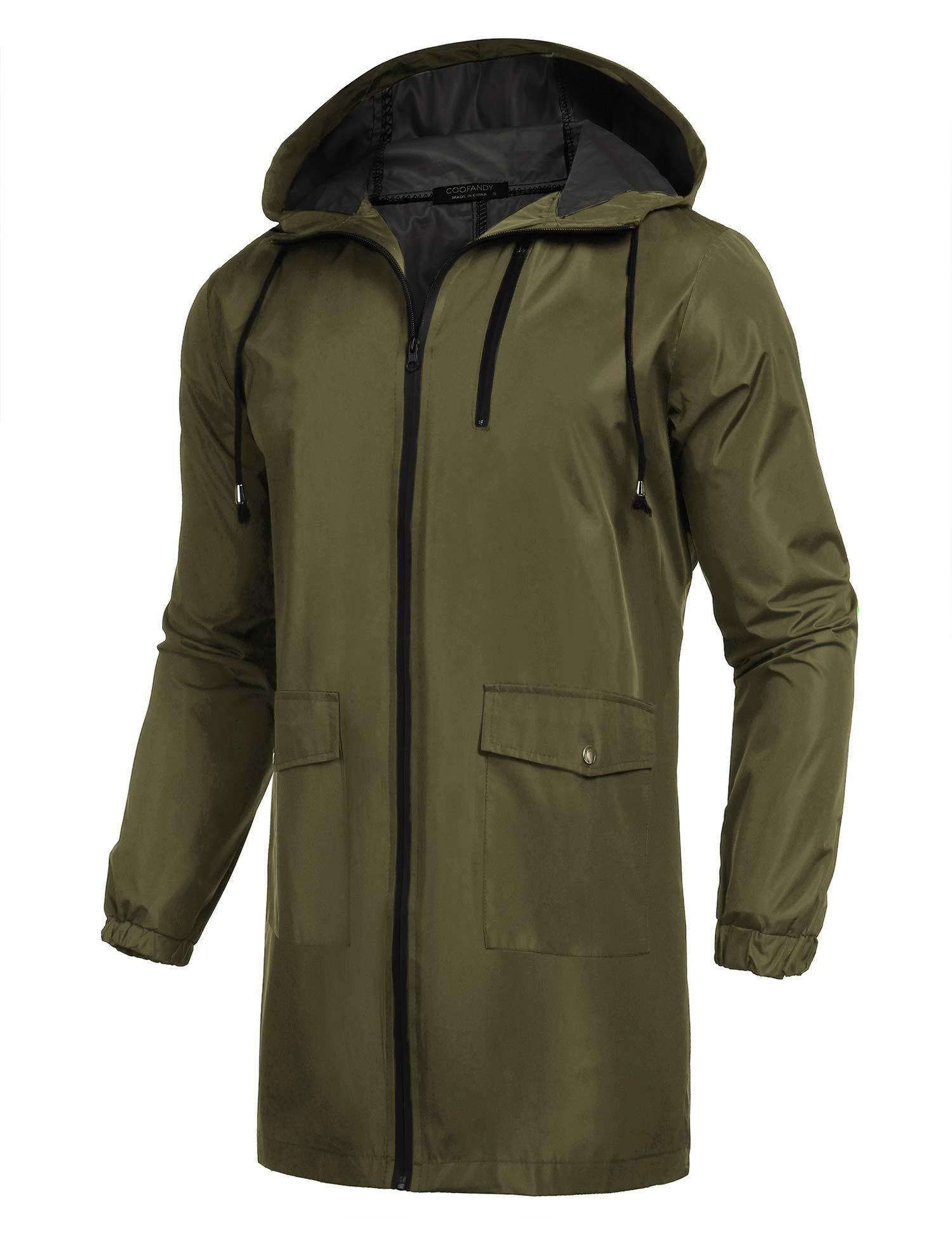 COOFANDY Men's Raincoats Waterproof Lightweight Rain Jacket Men ...