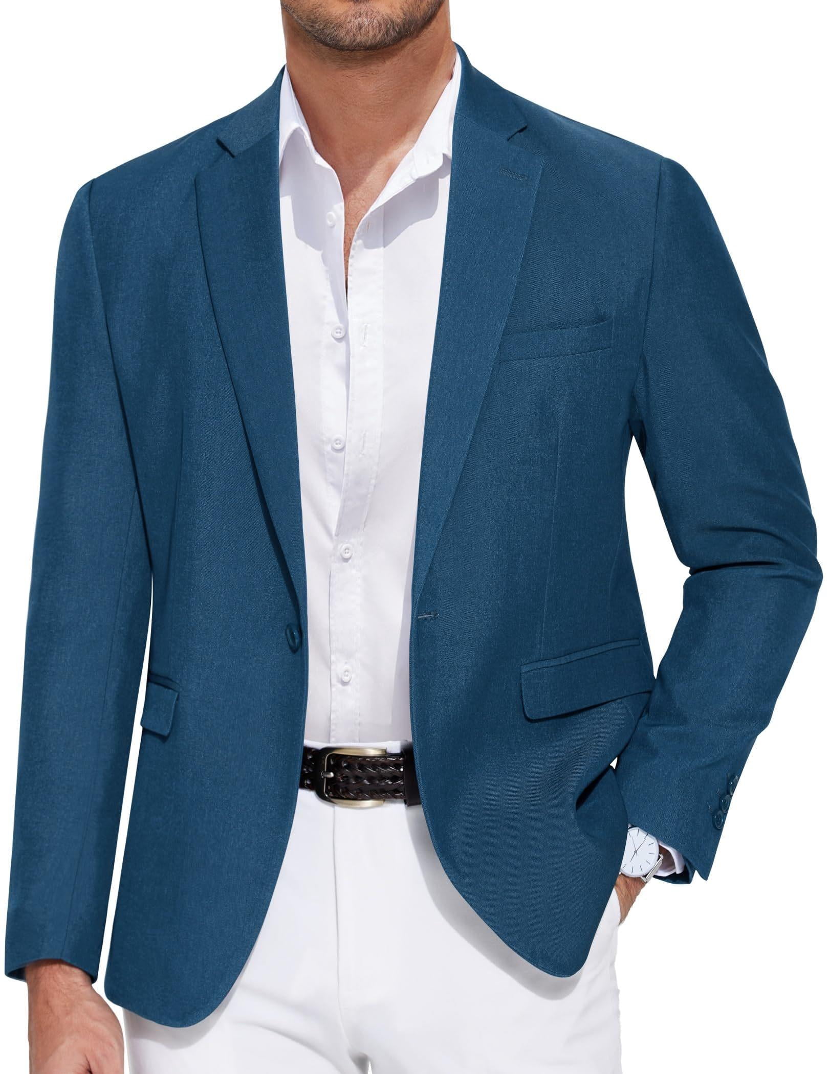 COOFANDY Men's One Button Sport Coat Blazer Lightweight Casual Formal ...