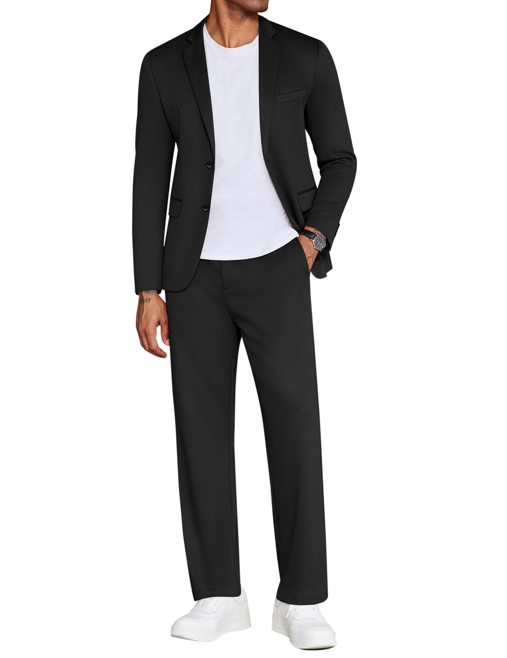 COOFANDY Men's Suits 2 Piece Slim Fit Suit Set 2 Button Lightweight ...