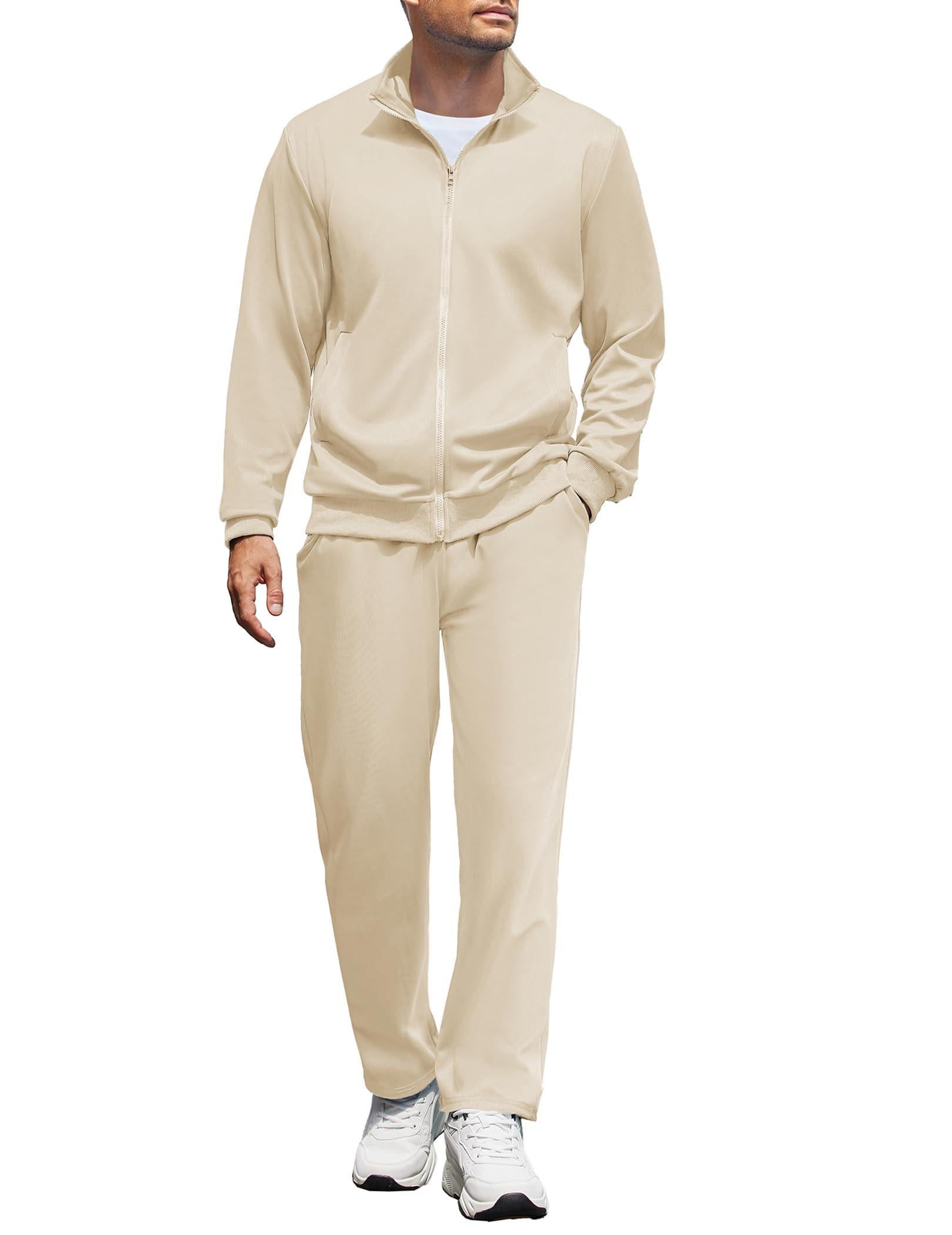 COOFANDY Mens Jogger Sets Casual Full Zip Jogging Sweat Suit Workout ...