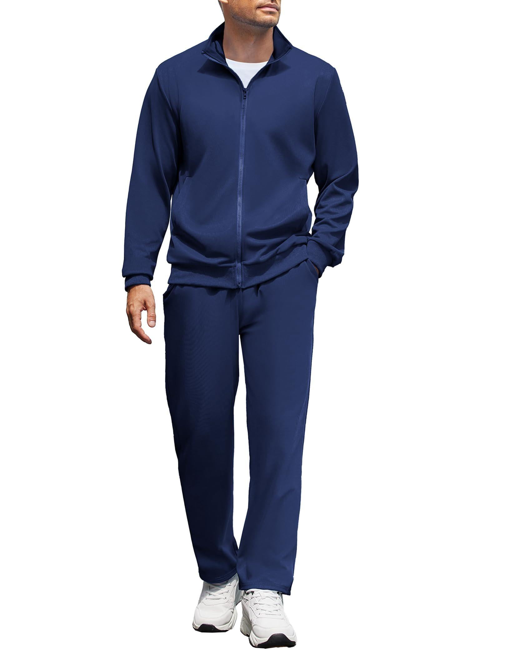 COOFANDY Mens Jogger Sets Casual Full Zip Jogging Sweat Suit Workout ...
