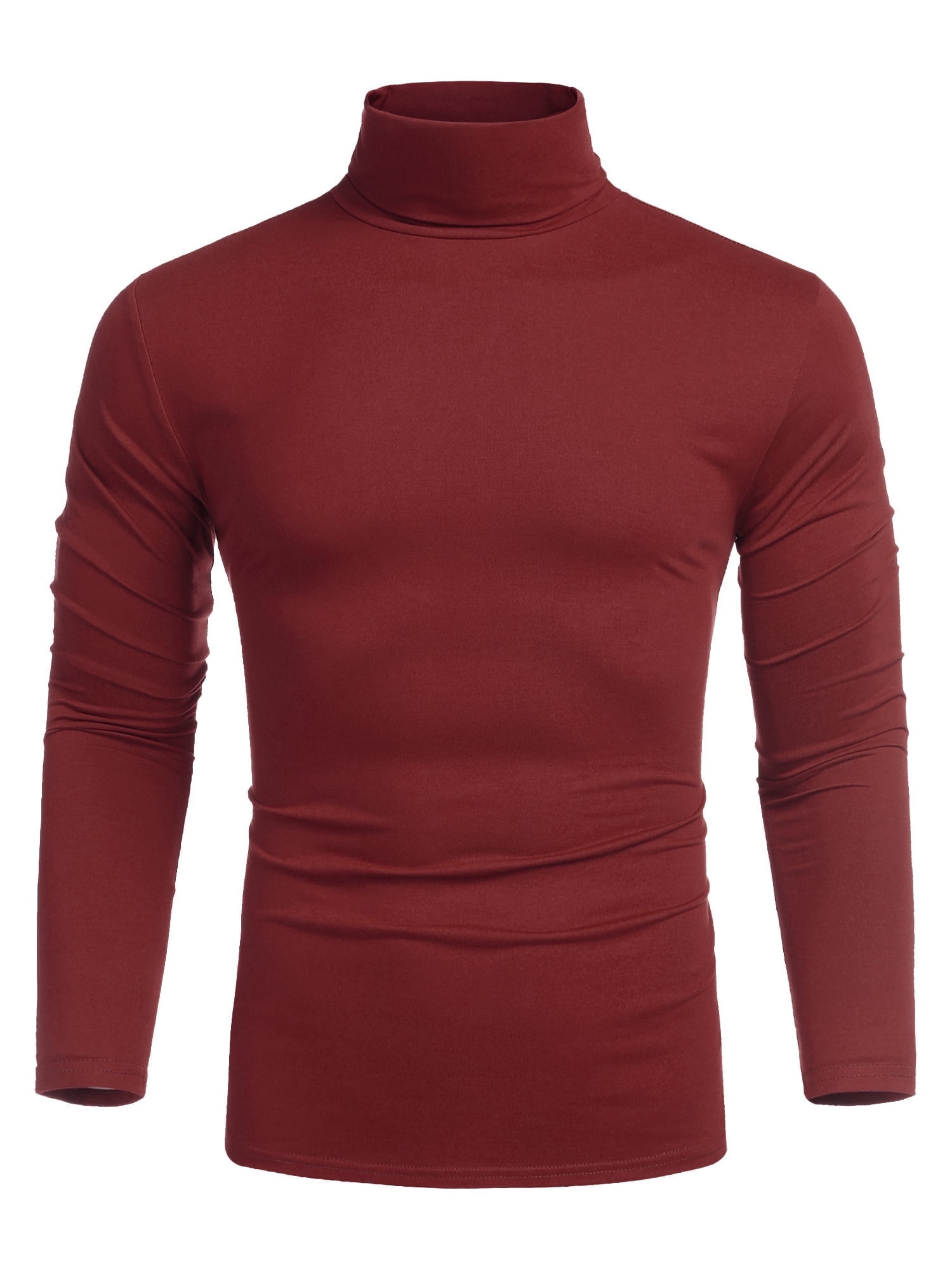 Coshow Men's Turtleneck T shirt Casual Lightweight Cotton Slim Fit ...