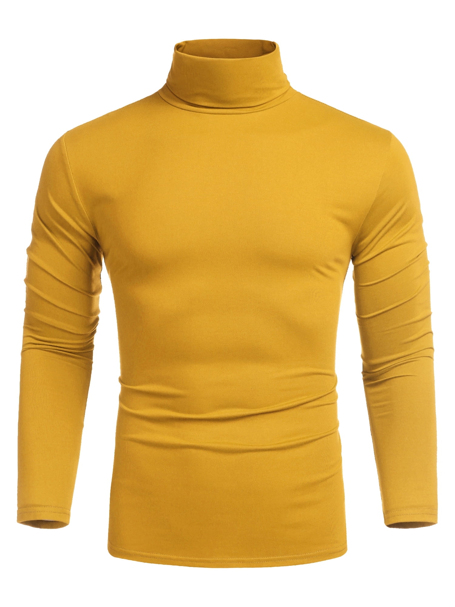 Coshow Men's Turtleneck T shirt Casual Lightweight Cotton Slim Fit ...