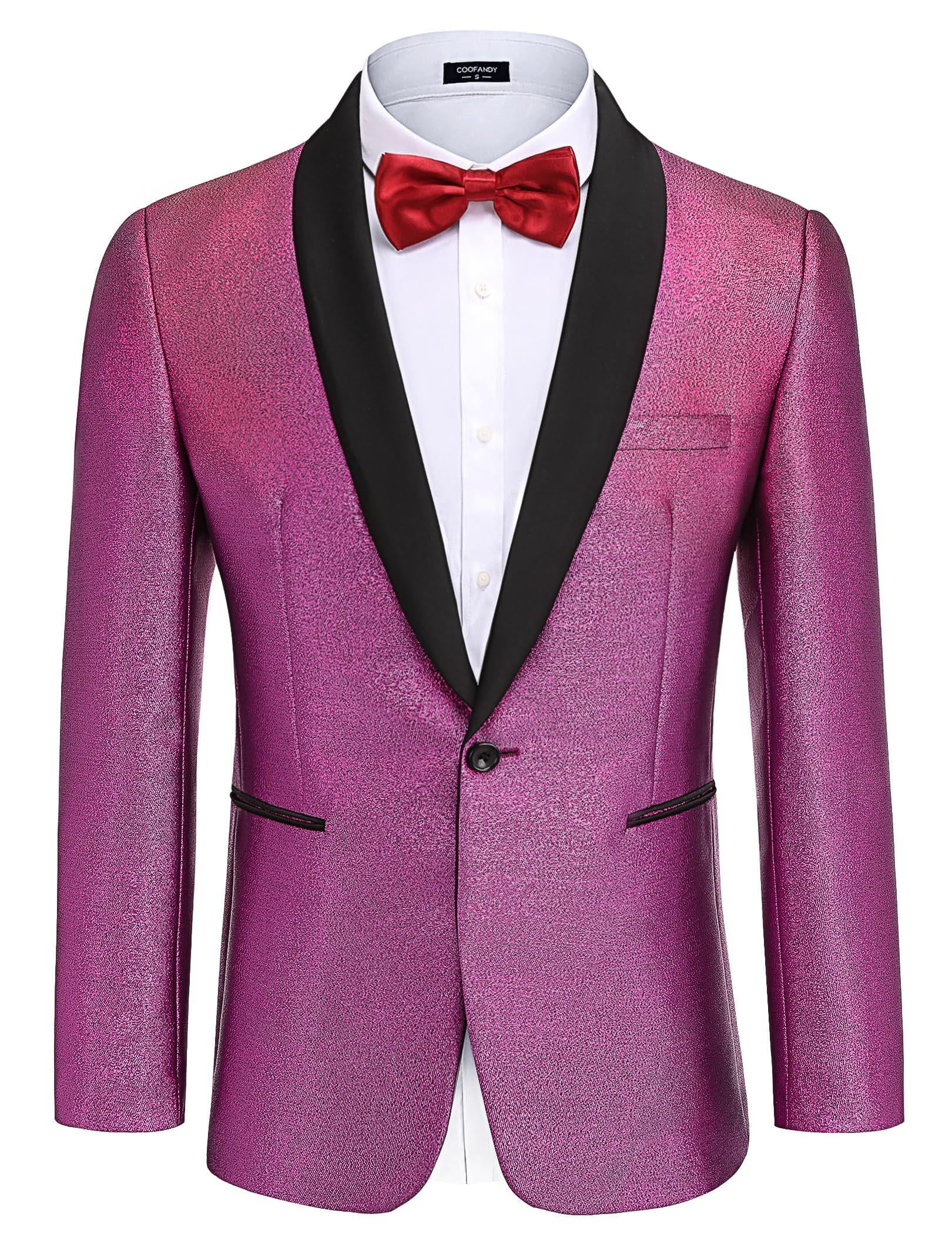COOFANDY Tuxedo Jacket for Men Slim Fit Blazer One Button Stylish Suit ...