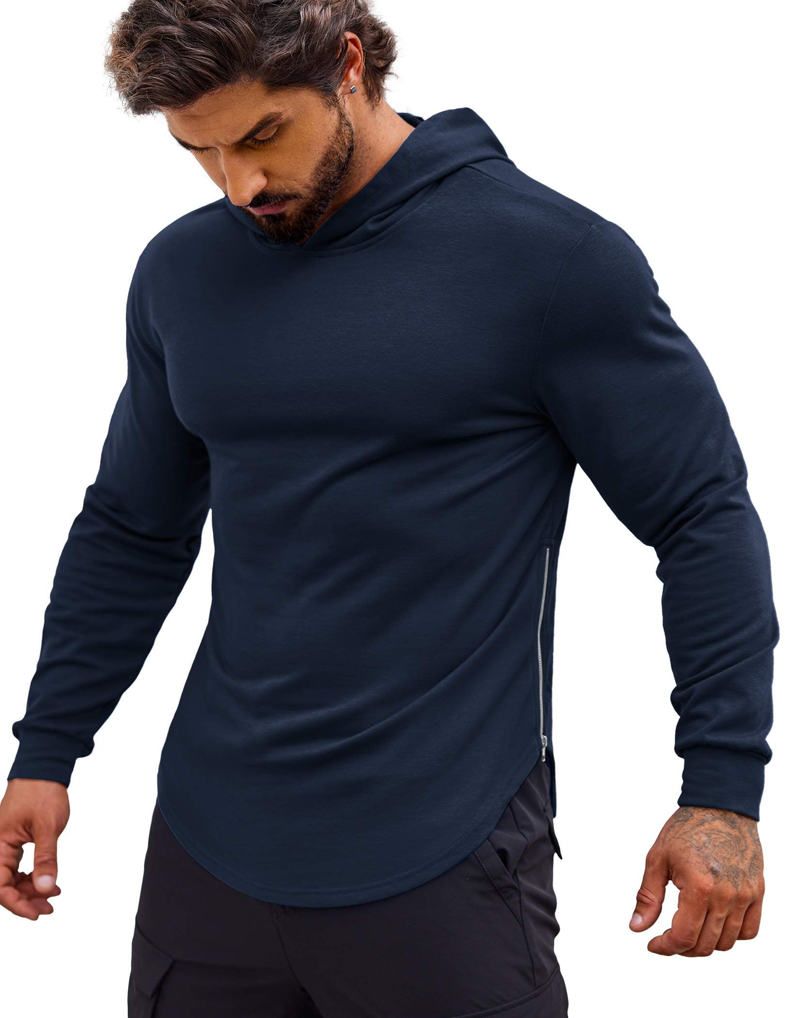 COOFANDY Men's Muscle Fit Long Sleeve Athletic Gym Pullover Workout ...