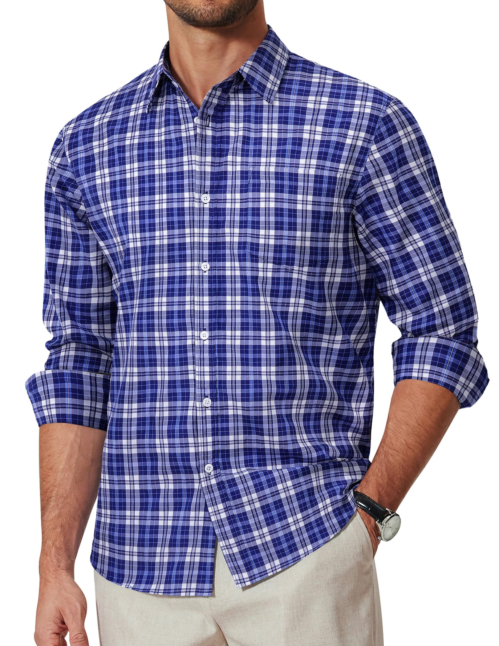 COOFANDY Mens Casual Dress Shirts Casual Patterned Dress Shirts Regular ...