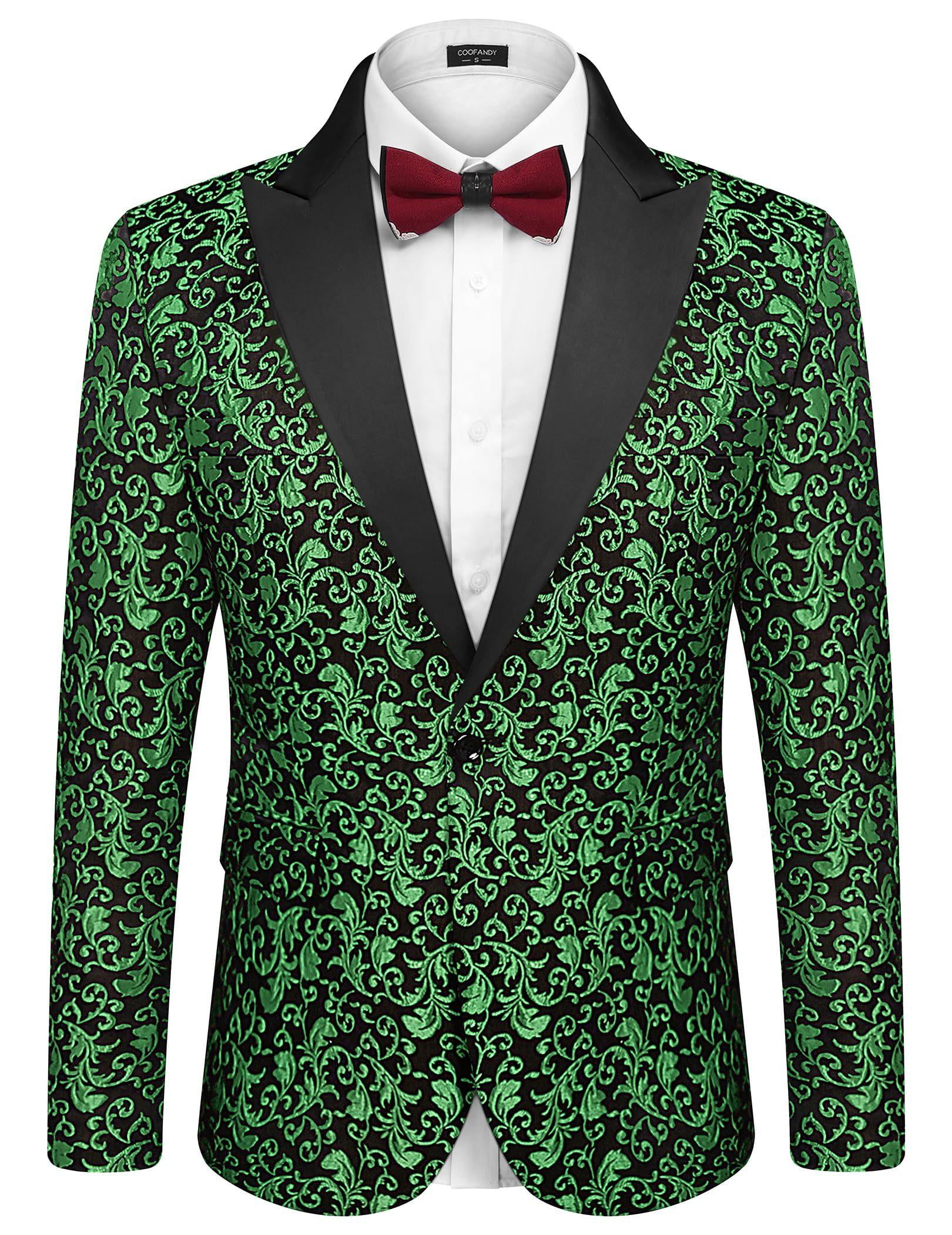 COOFANDY Mens Floral Tux Blazer Suit Jacket Wedding Dinner Ceremony ...