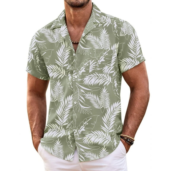 Awdenio Hawaiian Shirt for Men Tropical Shirts Summer Beach Button Down ...
