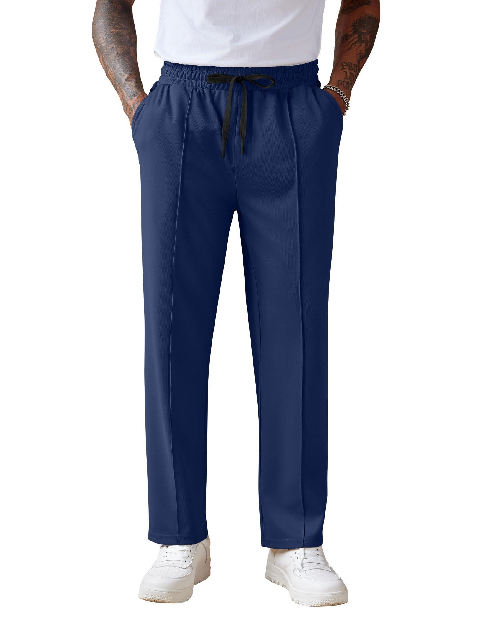 COOFANDY Mens Lightweight Knit Sweatpants Loose Fit Open Bottom ...