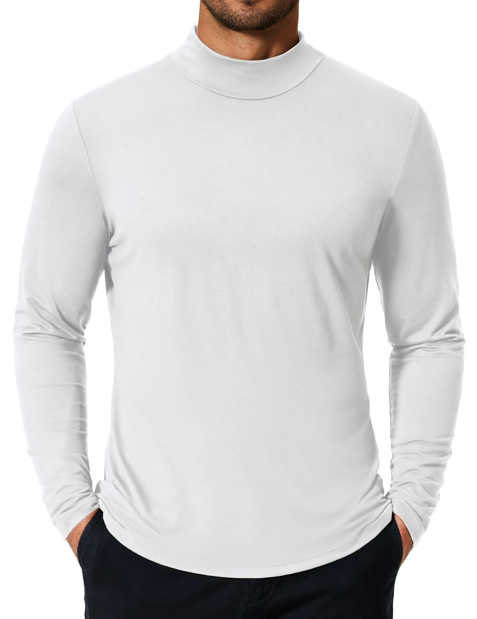 COOFANDY Men's Fashion Mock Neck T Shirts Long Sleeve Turtleneck ...