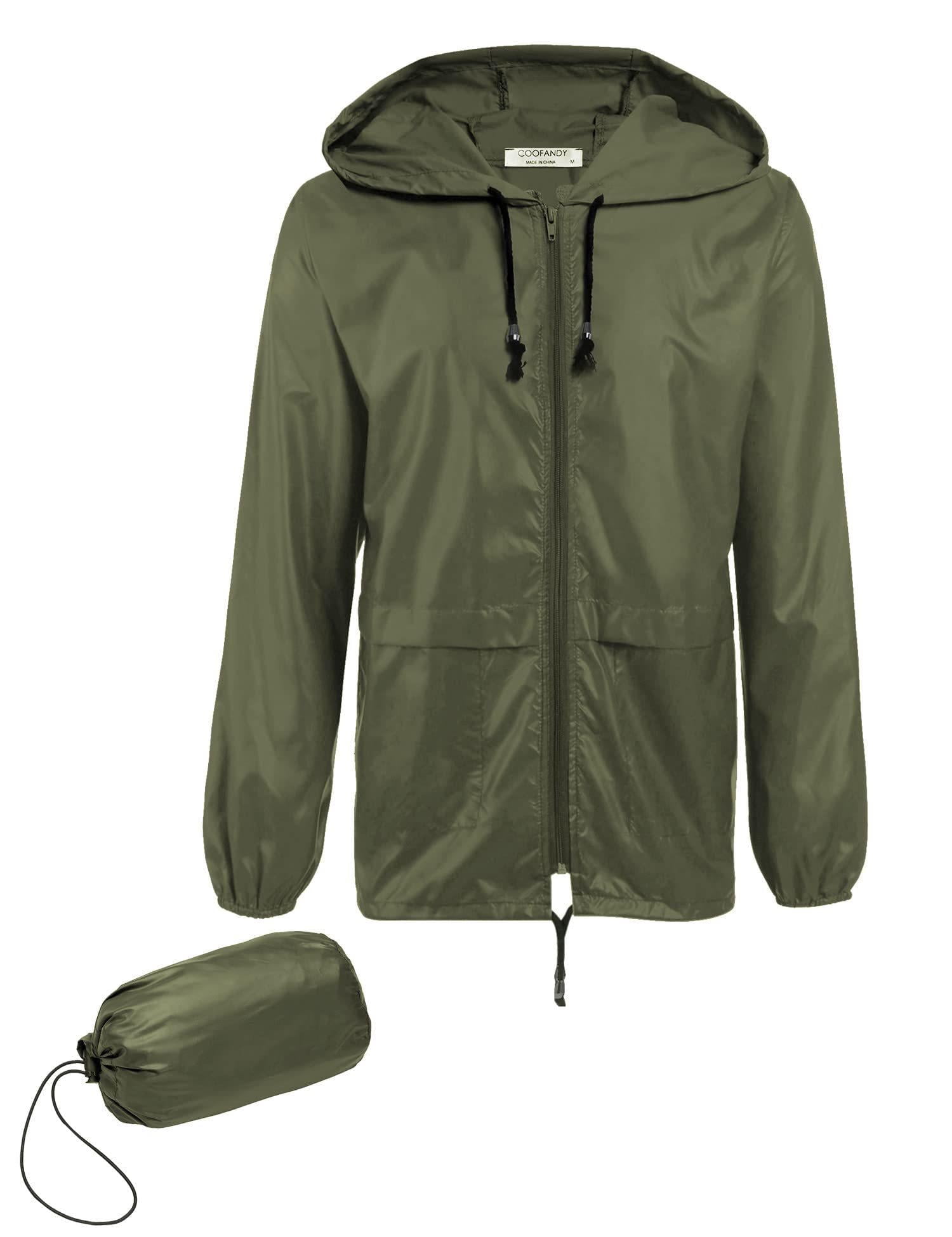 Coofandy Men's Rain Jacket Waterproof Lightweight Hooded - Walmart.com