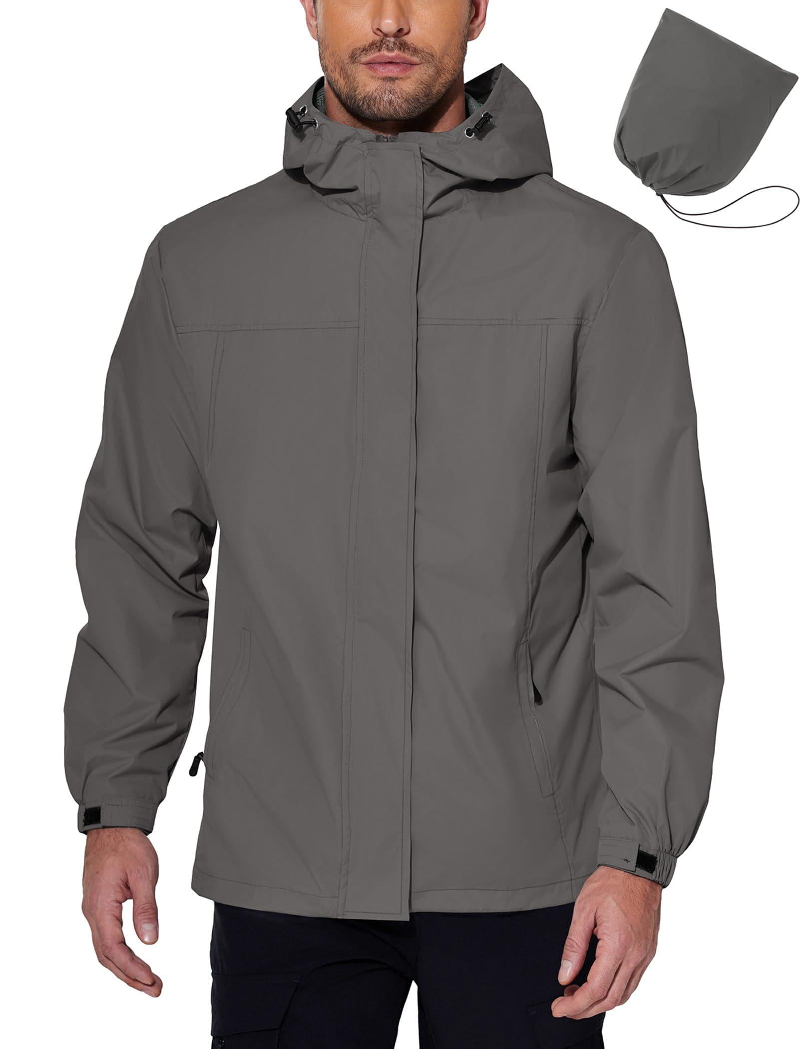 COOFANDY Packable Mens Rain Jacket Lightweight Raincoat Waterproof With ...