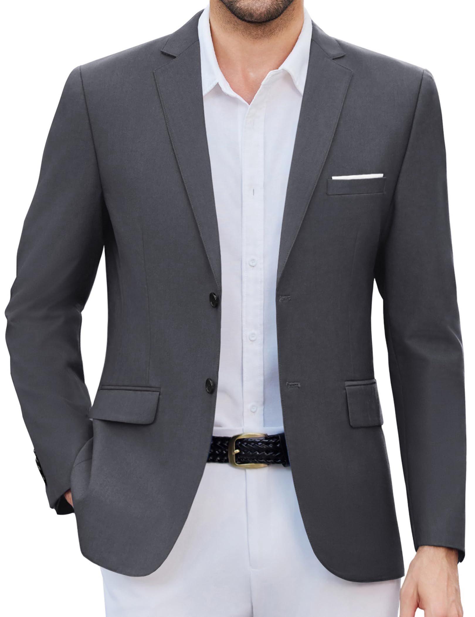 COOFANDY Mens Two Button Blazer Jacket Big and Tall Formal Business ...