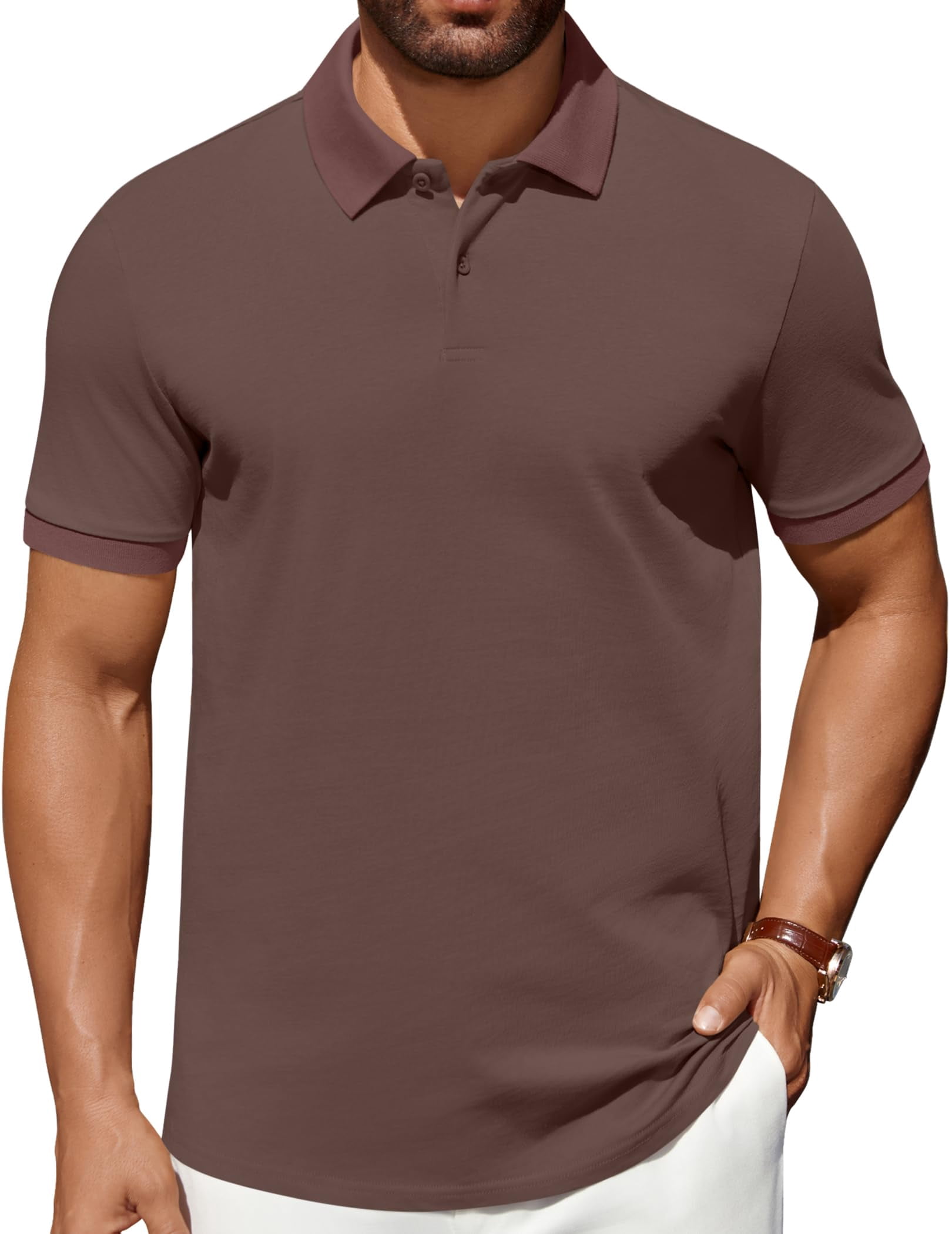 COOFANDY Polo Shirts for Men 100% Cotton Golf Shirts Work Polo Shirts ...