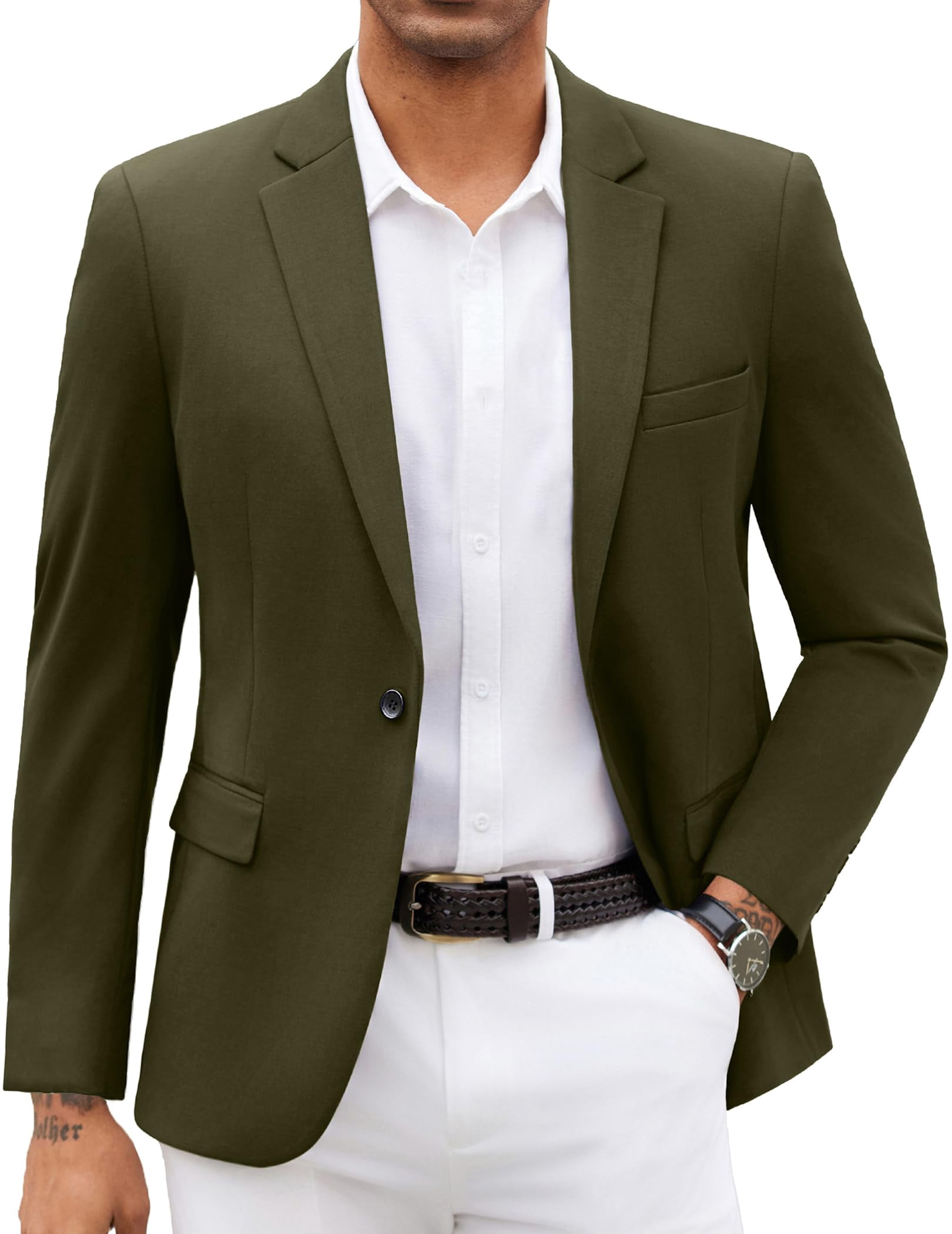 COOFANDY Sport Jacket Men Casual Knit Sports Coats One Button Business ...