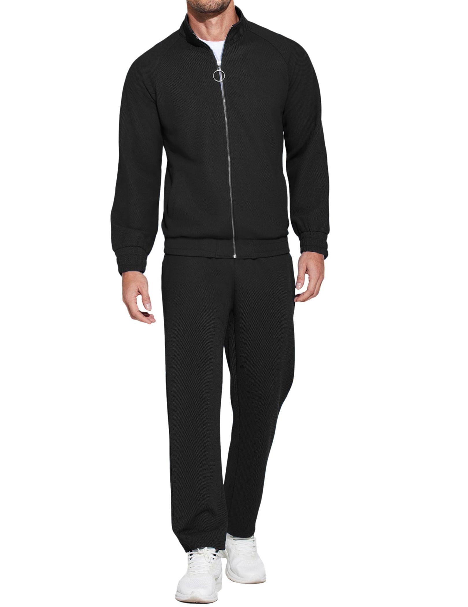 COOFANDY Mens 2 Piece Tracksuit Casual Sweatsuits Full Zip Track Suits ...