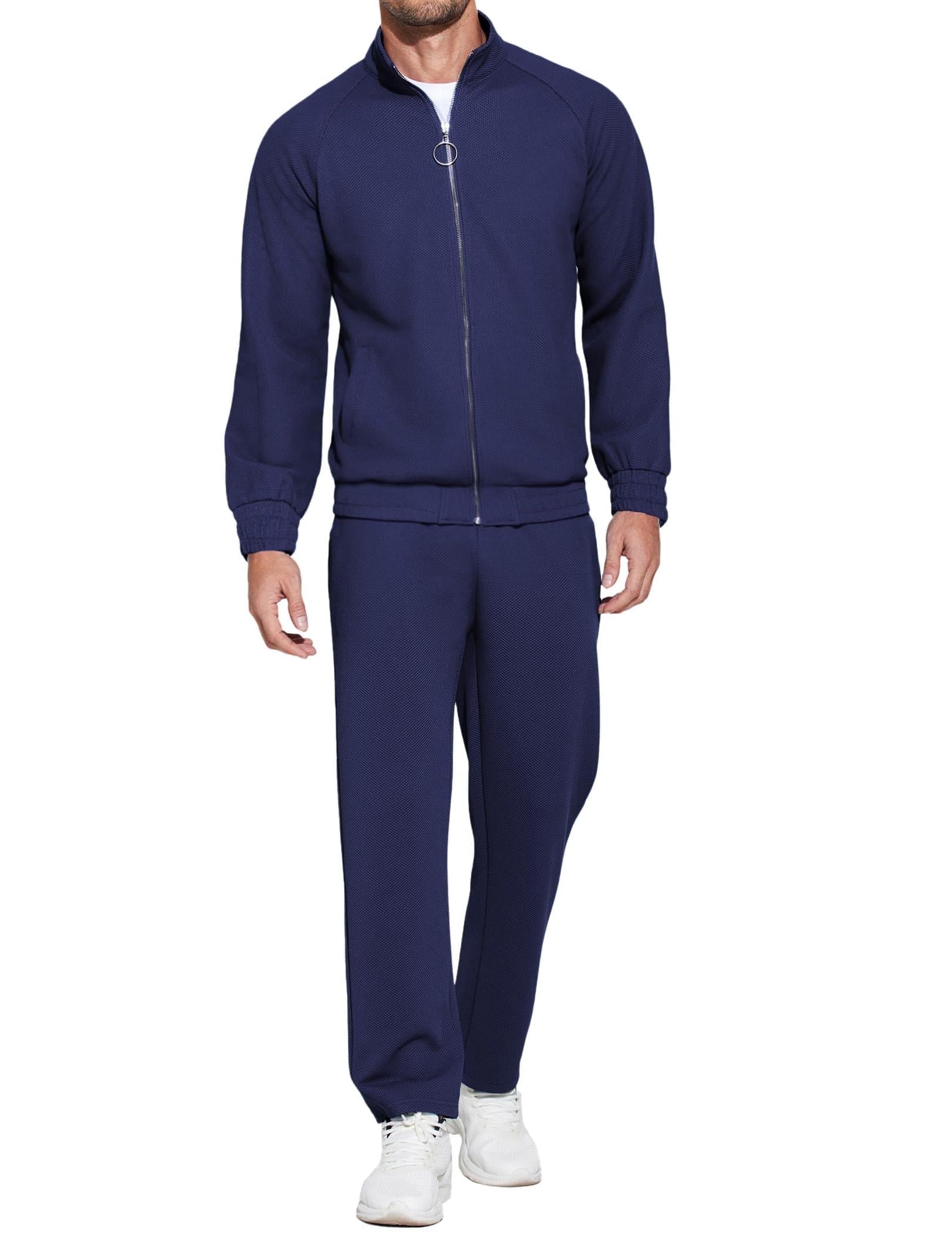 COOFANDY Mens 2 Piece Tracksuit Casual Sweatsuits Full Zip Track Suits ...