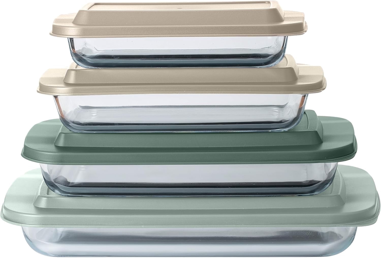 COOK WITH COLOR 8-Pc Glass Baking Dish Set with Lids, Microwave-Safe ...