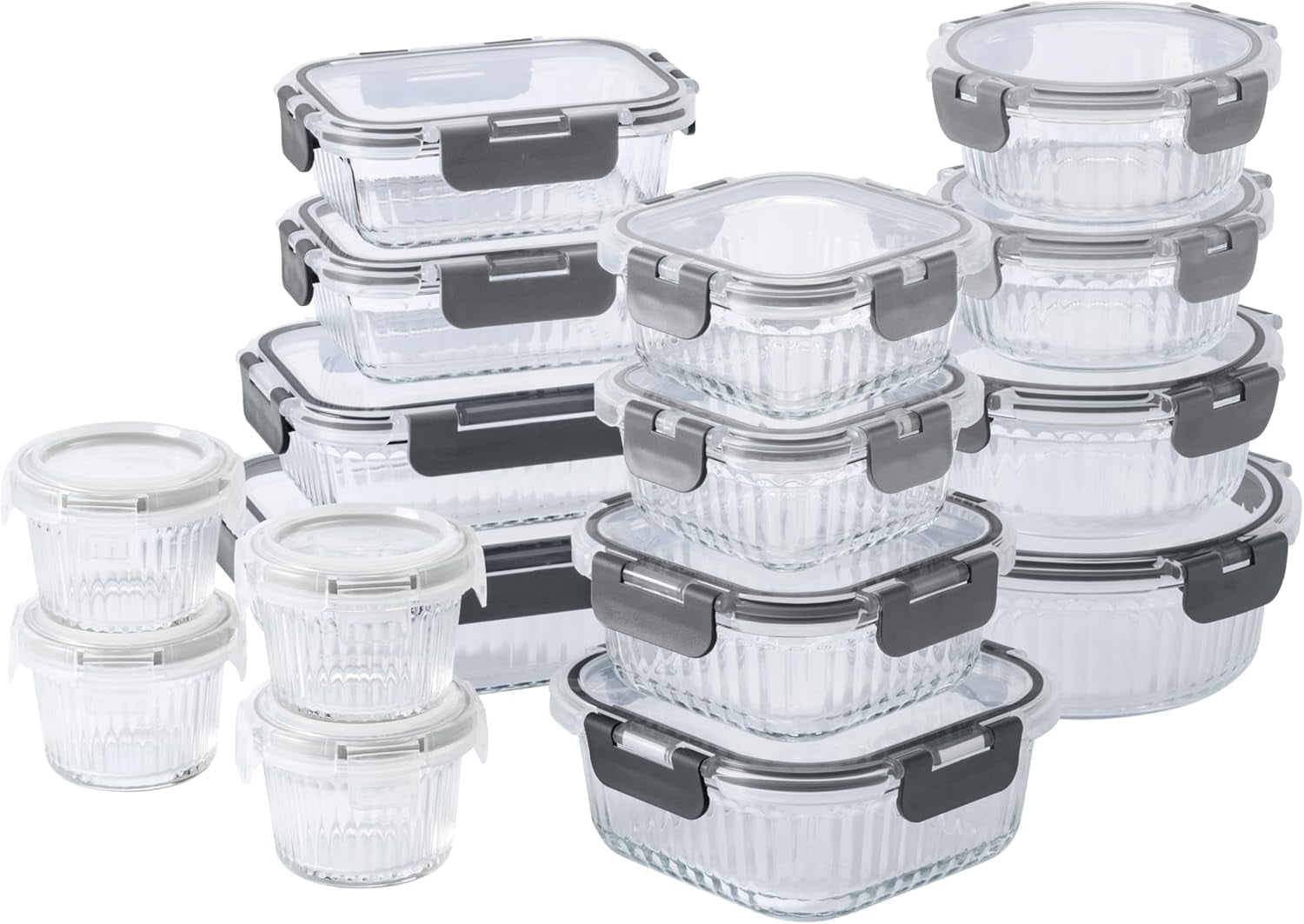 COOK WITH COLOR Borosilicate Glass Storage Containers with Lids, Food ...
