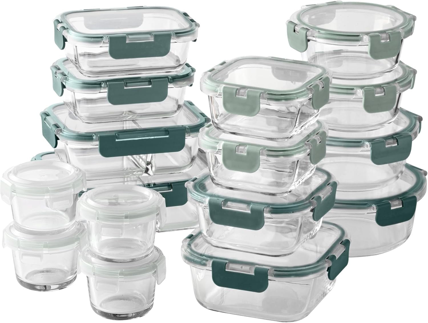 COOK WITH COLOR Premium 32-Pc. Borosilicate Glass Food Container Set ...