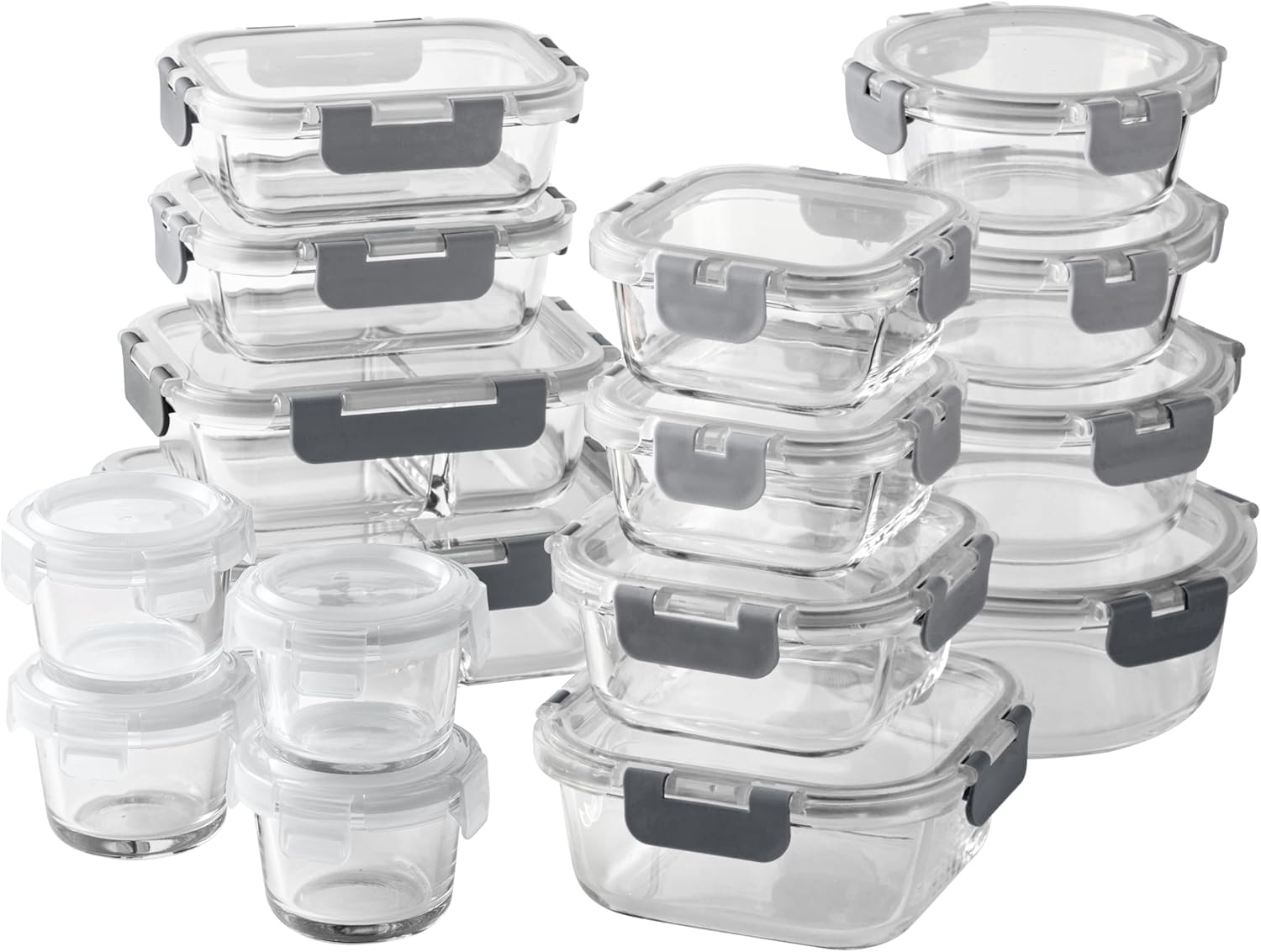 COOK WITH COLOR Premium 32-Pc. Borosilicate Glass Food Container Set ...