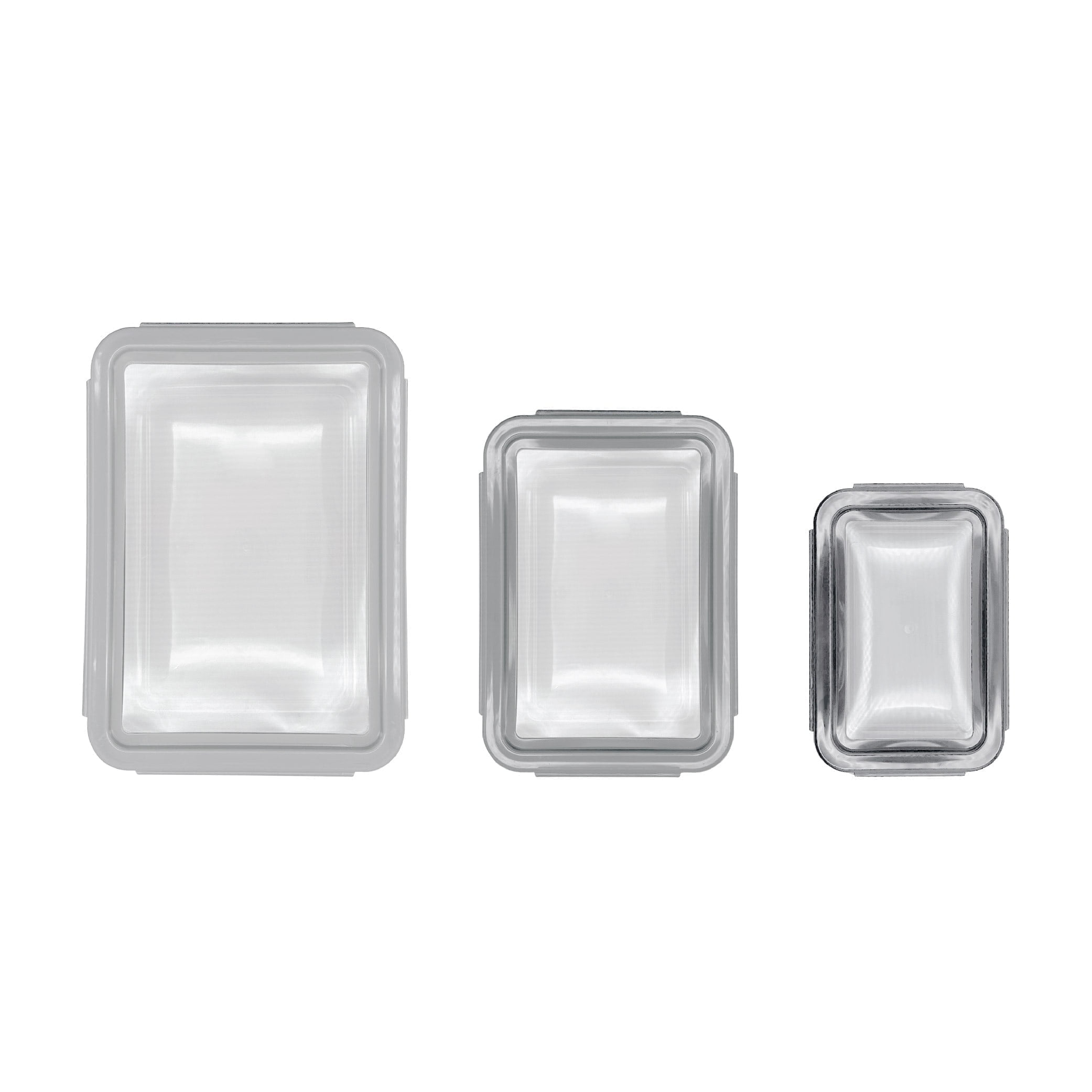 COOK SAVVY 6-Piece Square Locktop Glass Food Storage Meal Containers ...