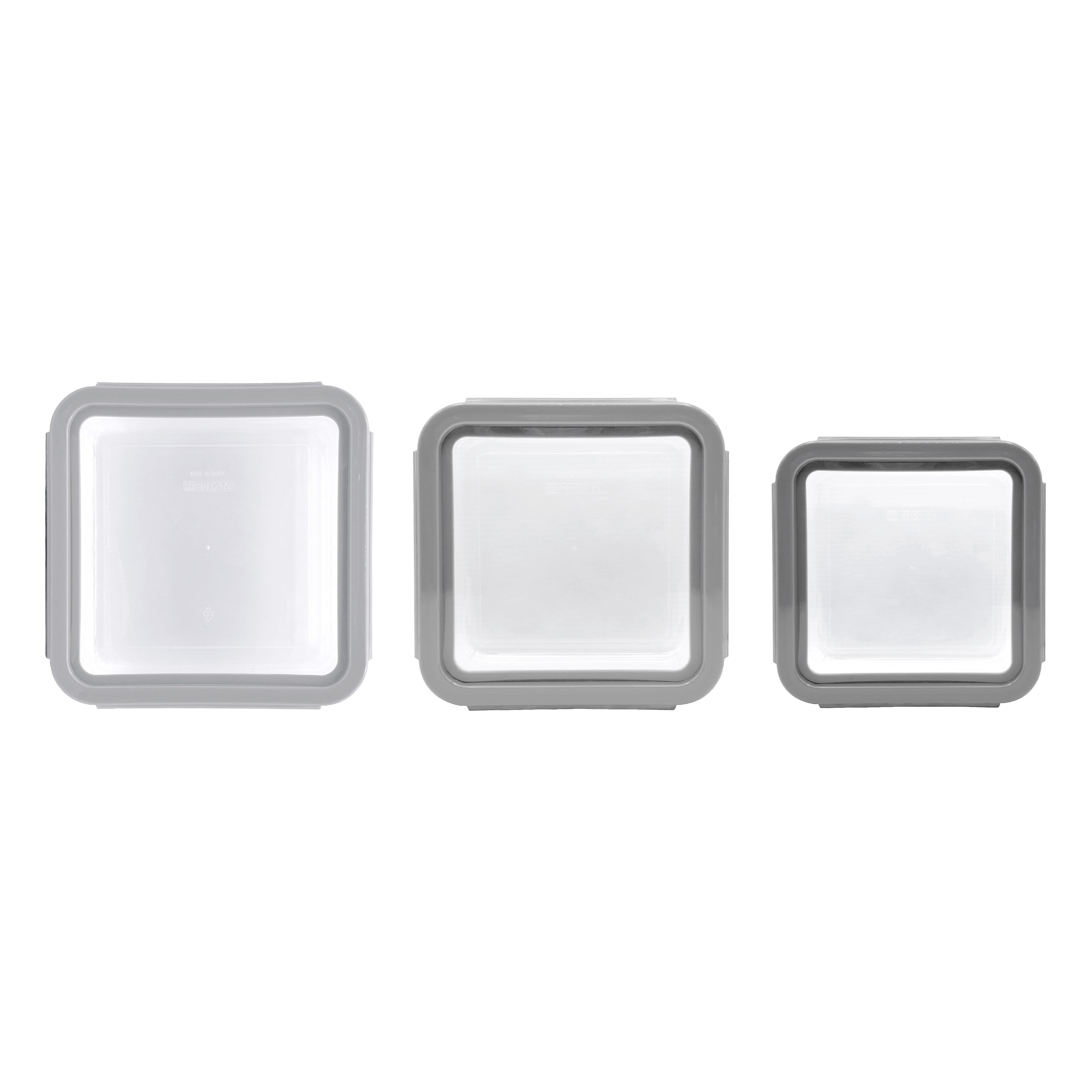 COOK SAVVY 6-Piece Square Locktop Glass Food Storage Meal Containers ...