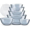 COOK WITH COLOR Glass Mixing Bowls with Lids, Borosilicate Mixing Bowl ...