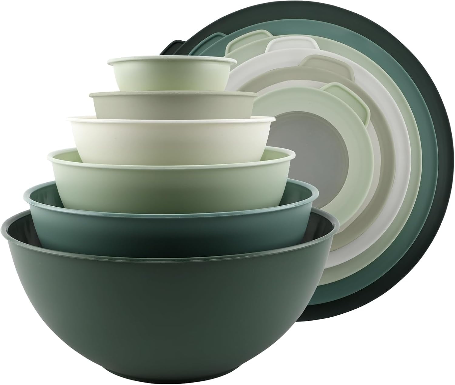 COOK WITH COLOR 12-Pc Mixing Bowls with Lids Set Plastic Bowls for ...
