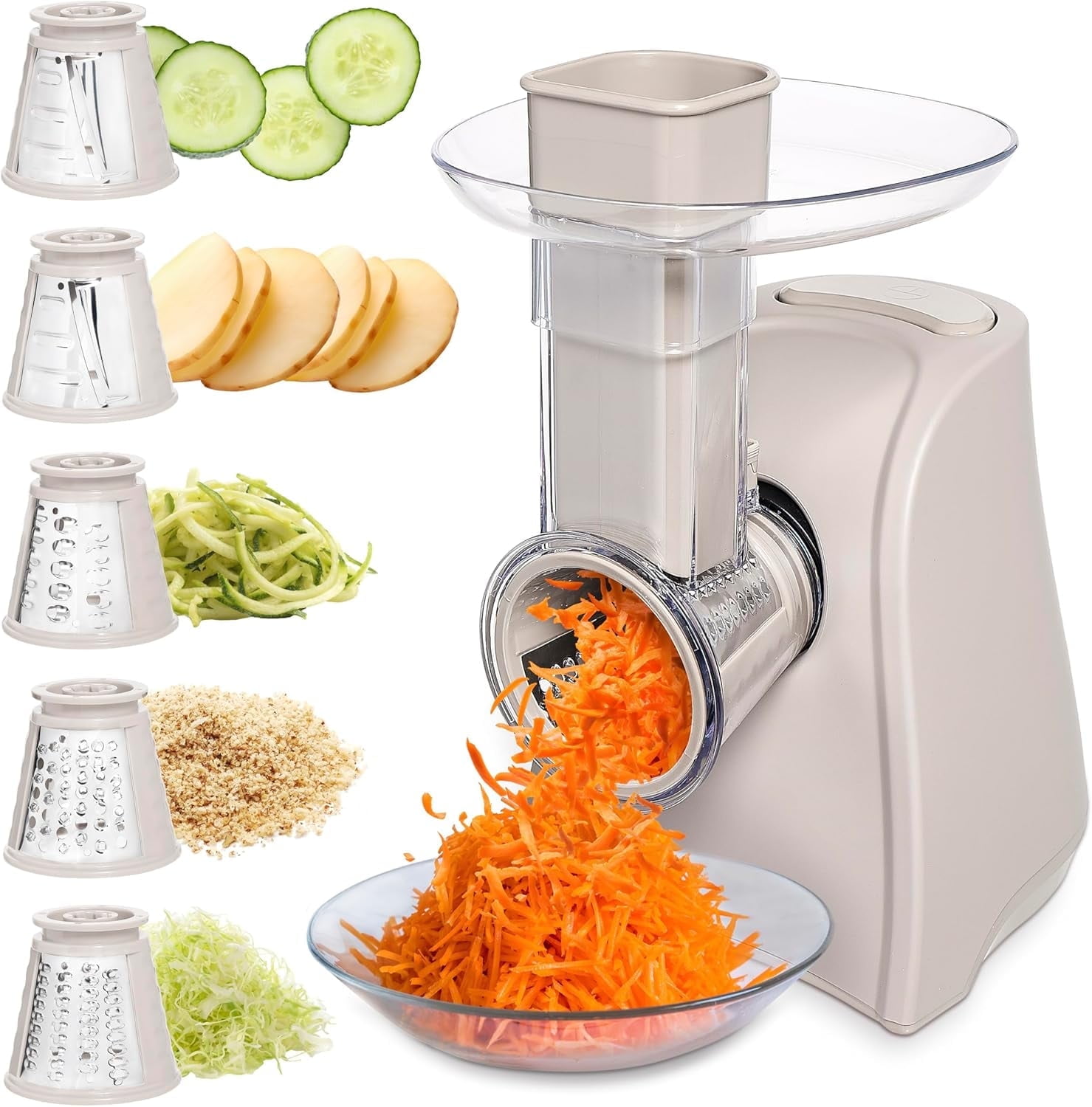 COOK WITH COLOR 5-in-1 Electric Vegetable Slicer for Food Prep Potato ...